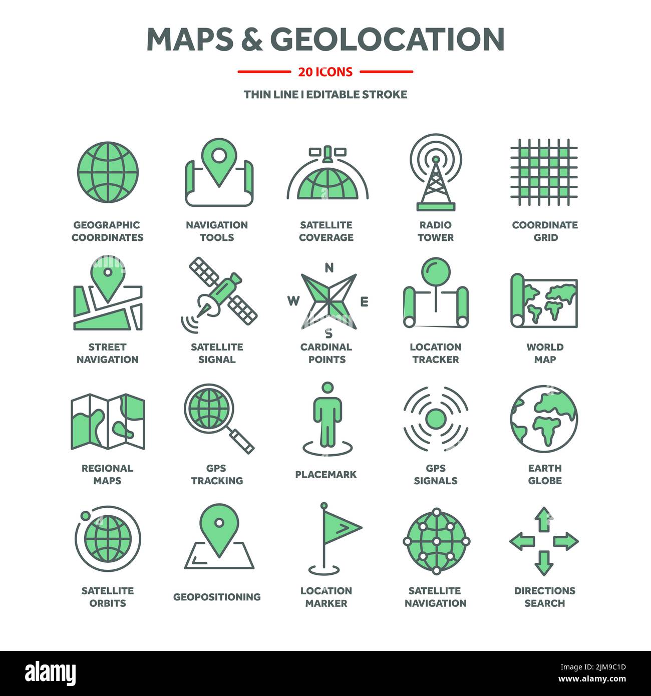 Carte de navigation et géolocalisation, positionnement GPS. Quadrants ...