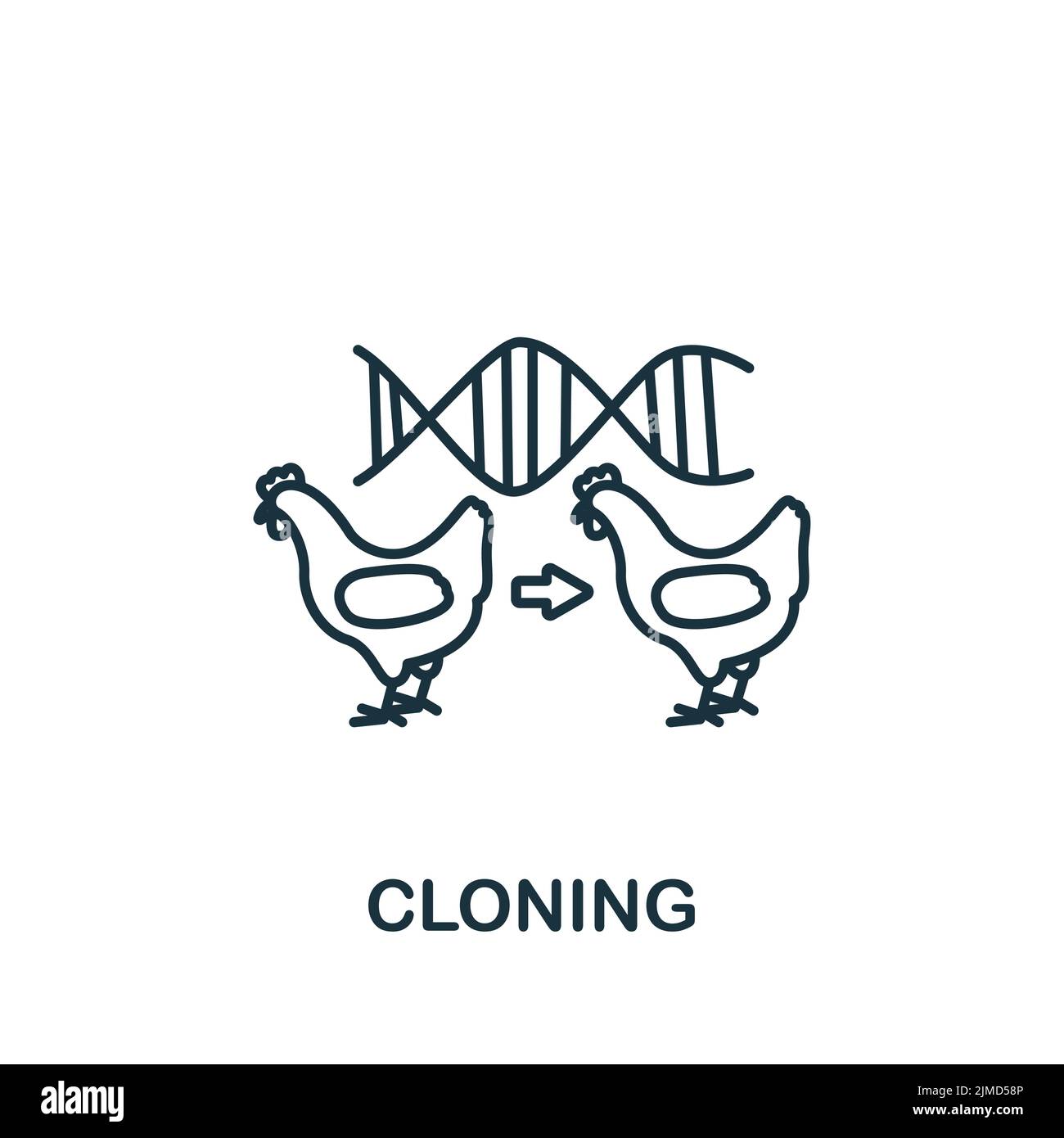 Icône de clonage. Icône monochrome simple Bioengineering pour les ...