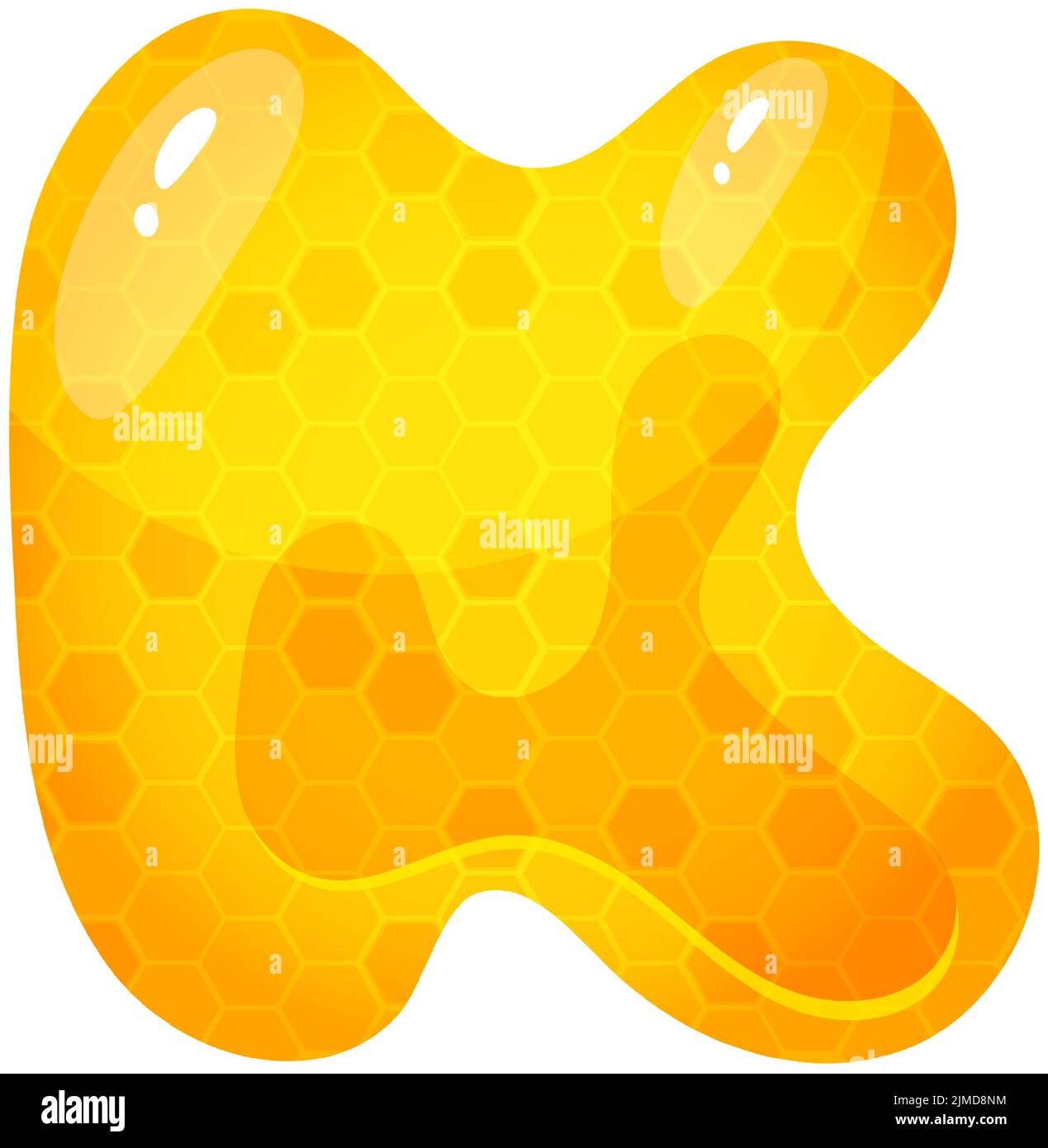 Police douce au miel. Lettre de dessin animé miel liquide, police ...