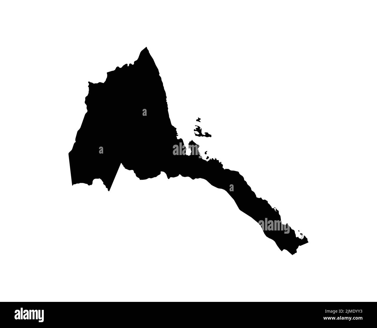 Erythrée carte. Carte du pays érythréen. Black and White National ...