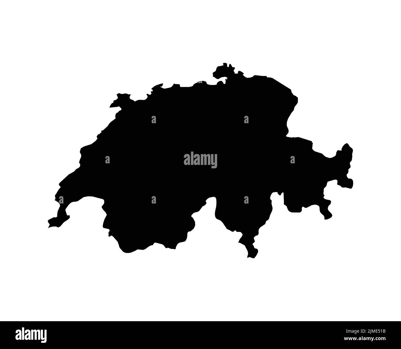 Carte de la Suisse. Carte suisse du pays. Nation nationale noire et ...