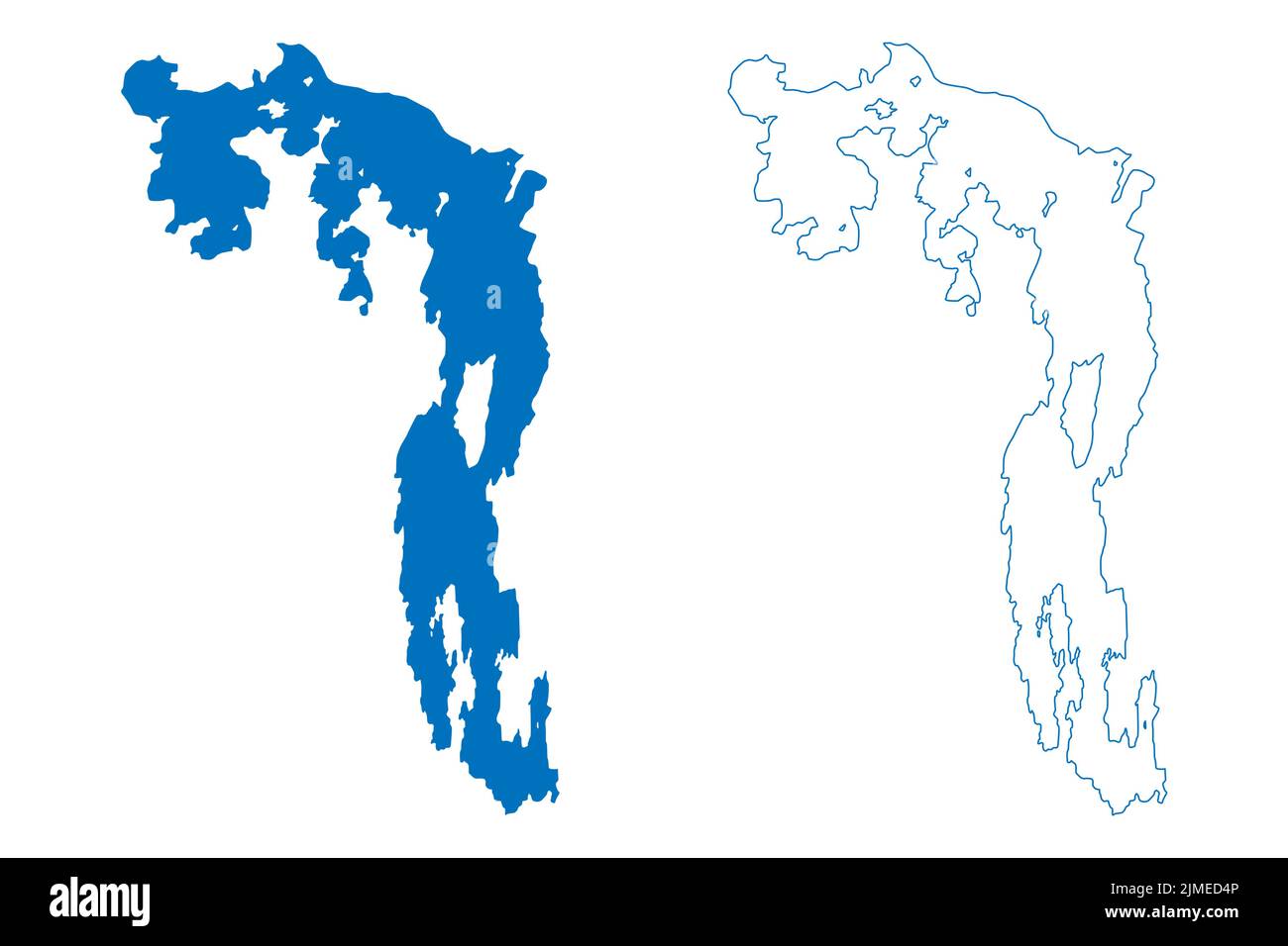 Carte du lac Winnipegosis (Canada, Amérique du Nord) illustration ...