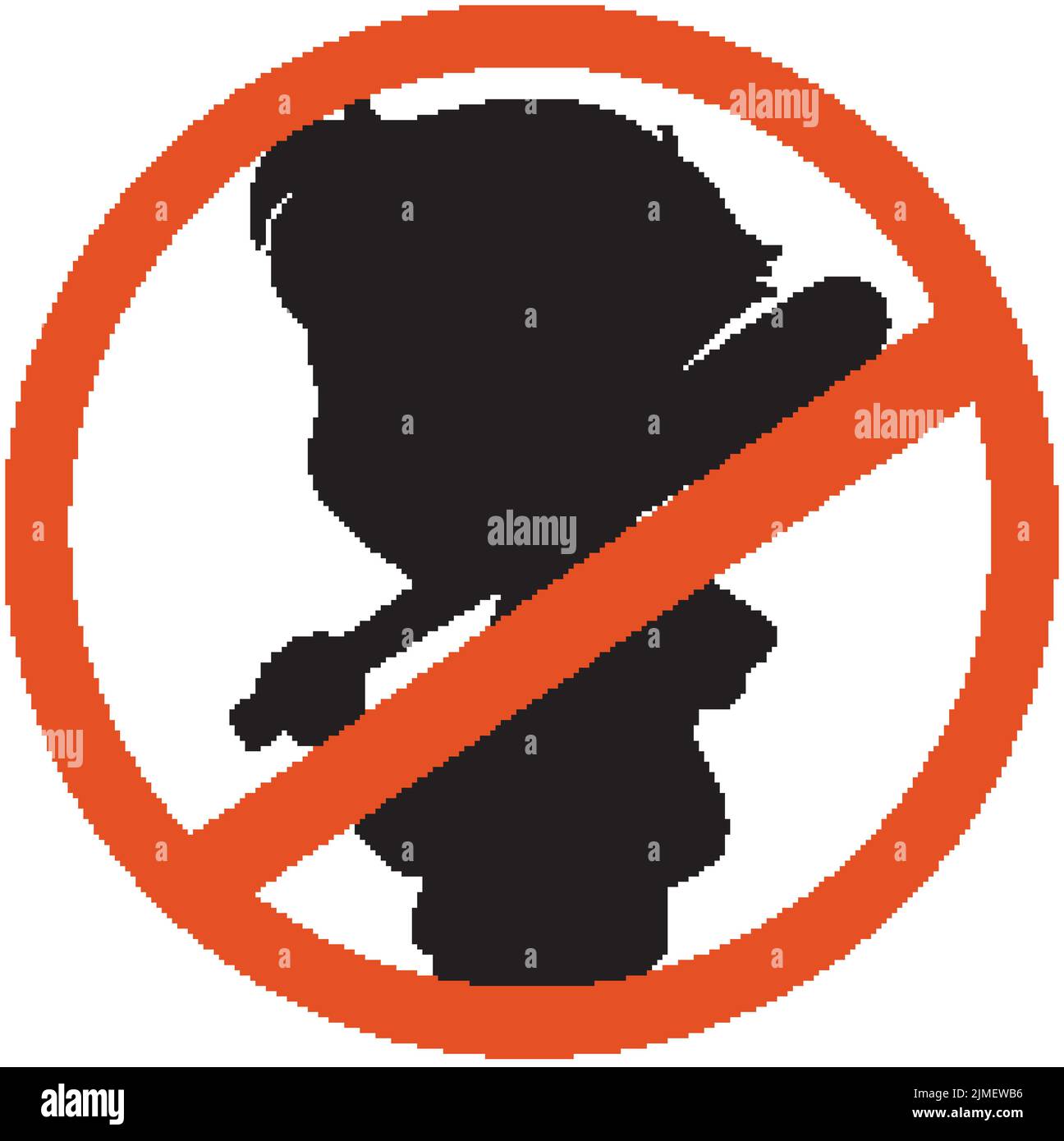 Symbole interdit avec illustration de silhouette Image Vectorielle ...