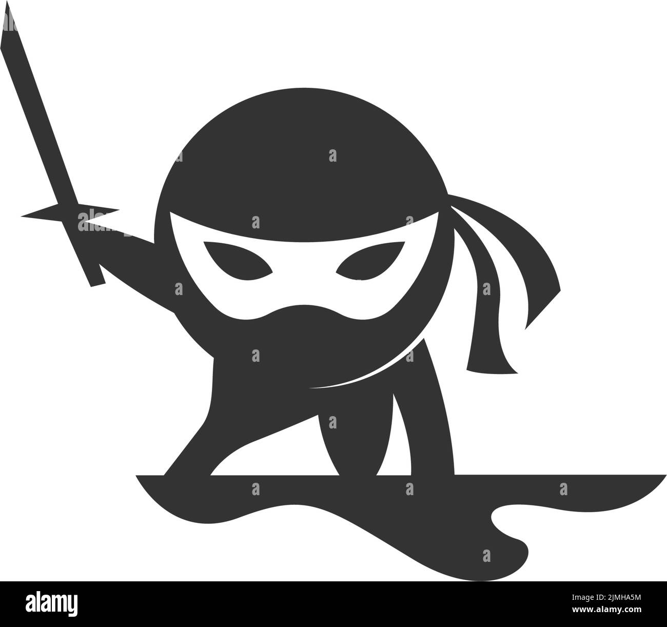 Modèle d'illustration de l'icône du logo Ninja Image Vectorielle Stock ...