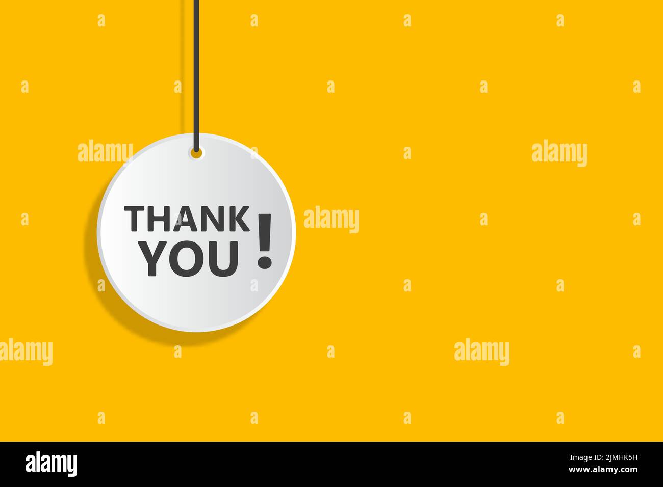 Affiche de remerciement sur fond jaune pour les affaires, le marketing ...