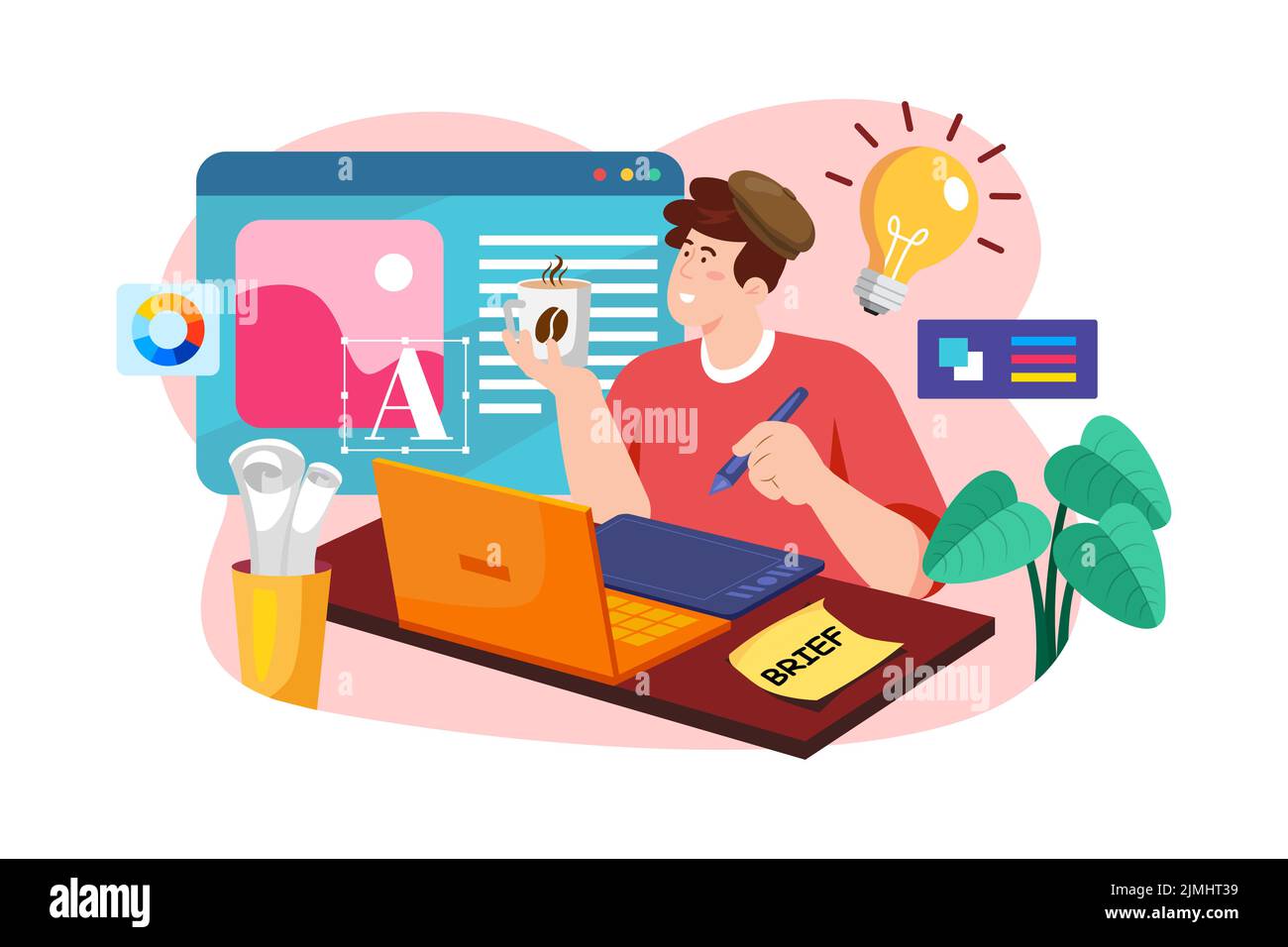 Artiste en train de dessiner Banque d'images vectorielles - Alamy