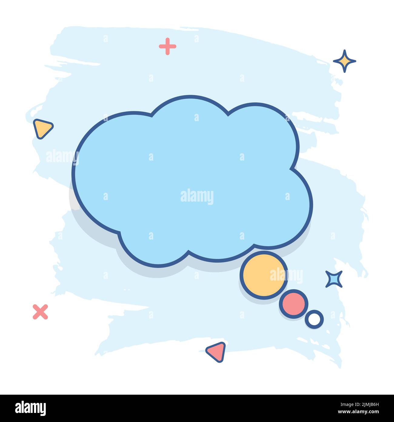 Icône de bulle de pensée de dessin animé en style comique. Pictogramme ...