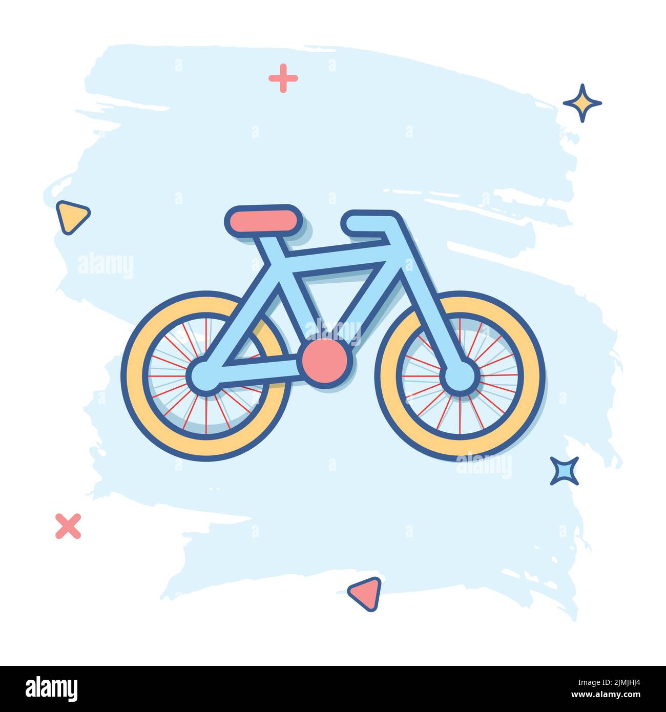 Icône de vélo de dessin animé en style comique. Pictogramme d ...