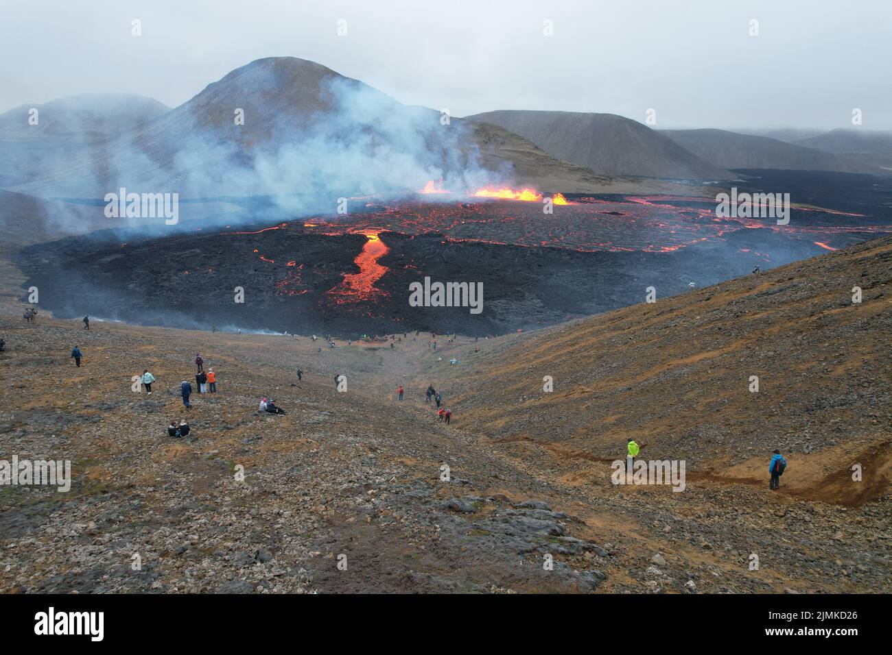 éruption meradalir du volcan fagradalsfjall en islande 2022 Banque de ...