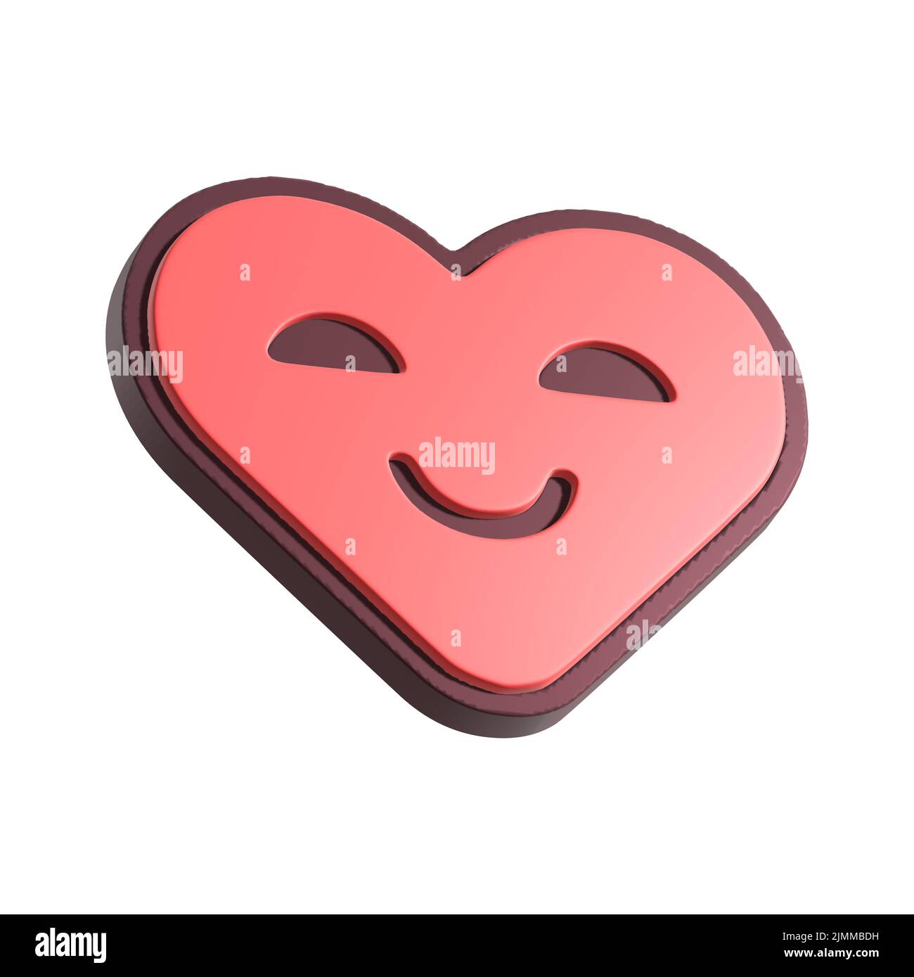 Illustration du visage smiley happy Heart 3D. Personnage de coeur de ...