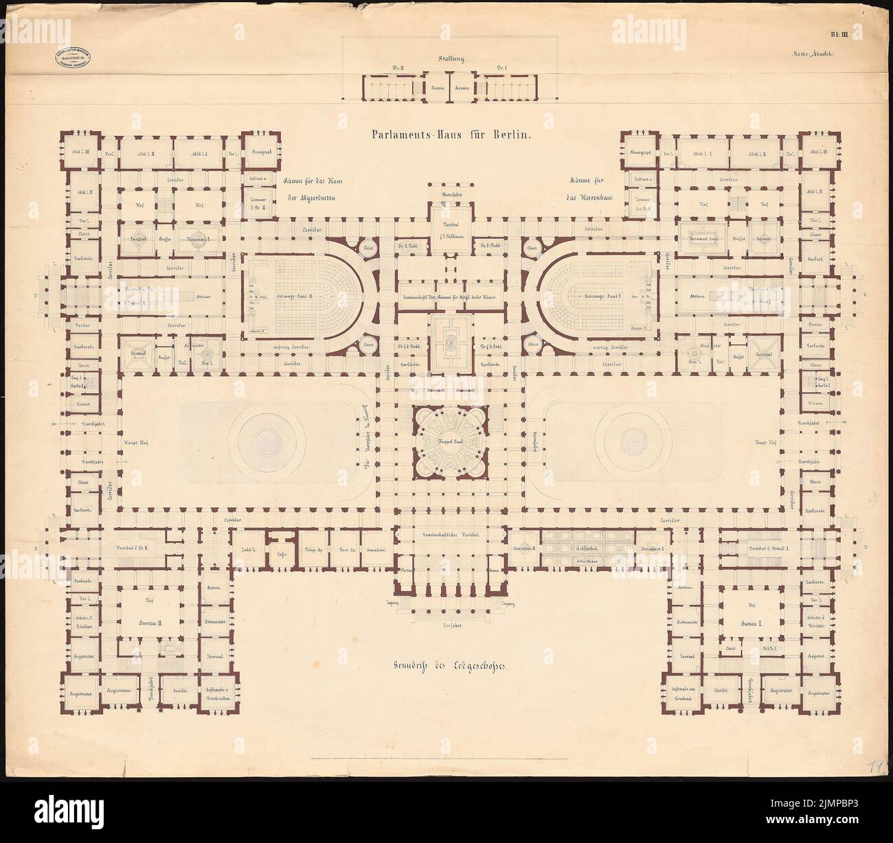 Berlin schinkelwettbewerb 1859 grundriss par exemple tusche Banque de photographies et d’images ...