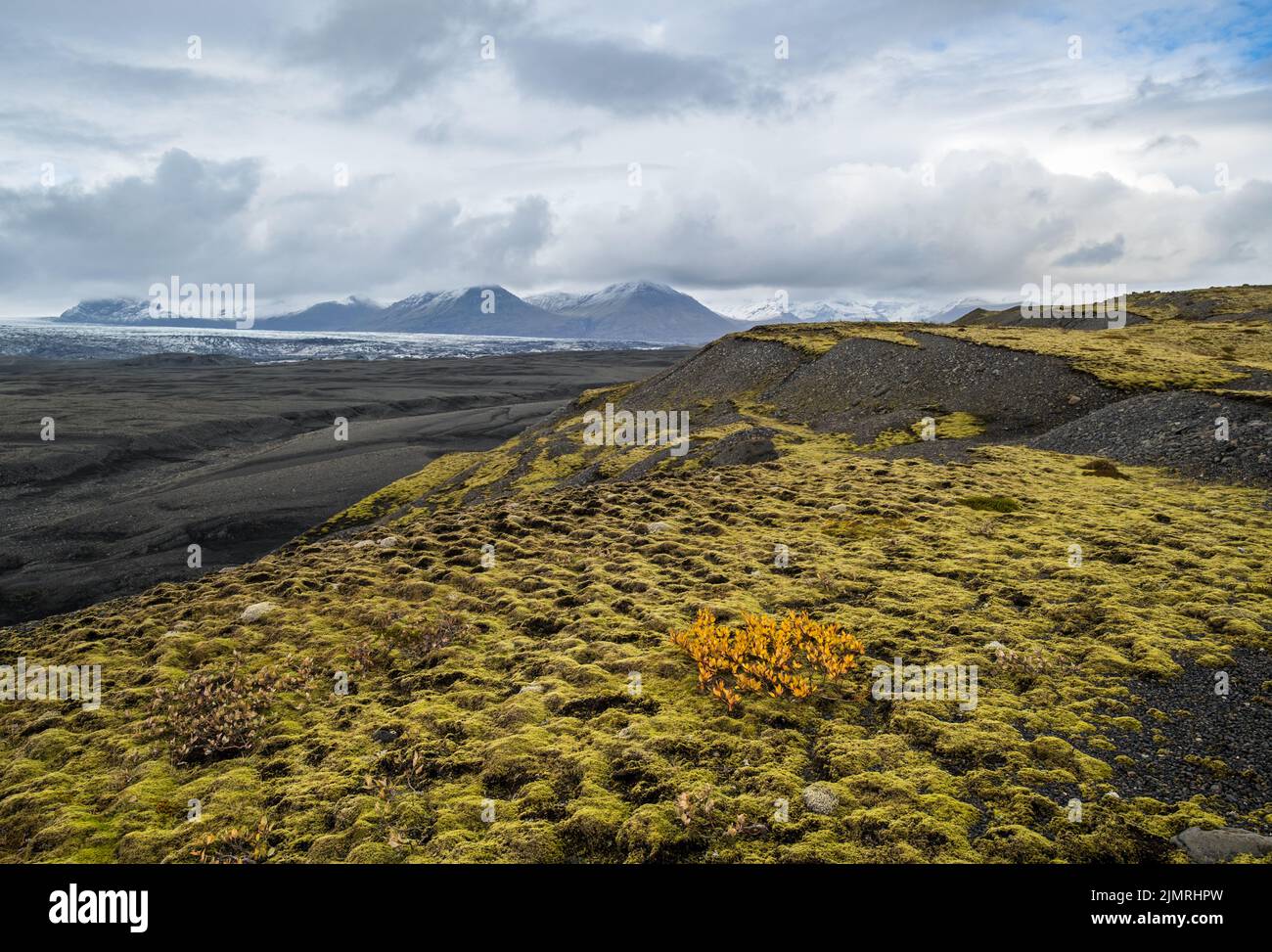 Islande automne paysage de toundra près du glacier de Haoldukvisl ...