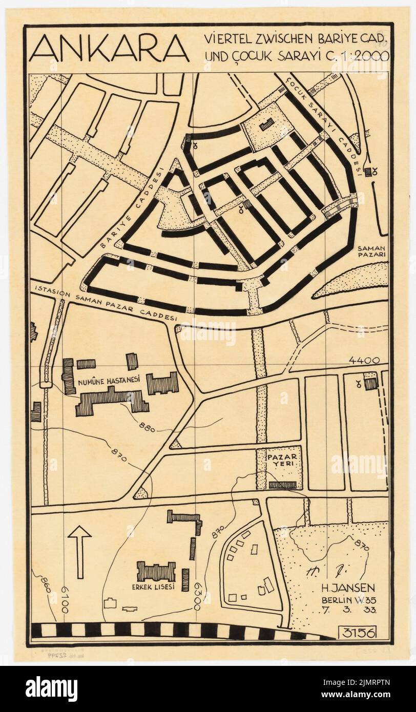 Jansen hermann 1869 1945 gesamtbebauungsplan ankara grundplan 1 Banque ...