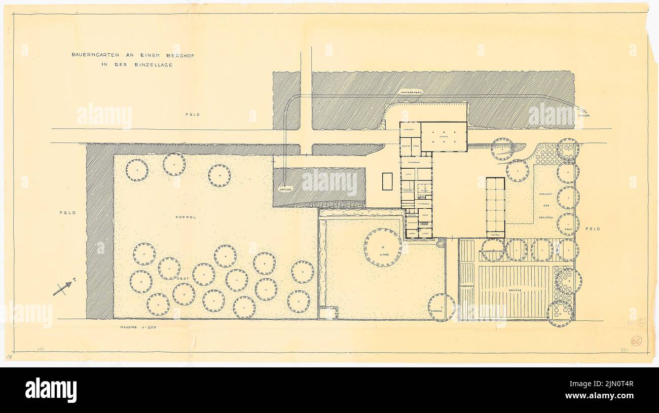 Nn bauerngarten an einem berghof in der einzellage grundriss Banque de ...