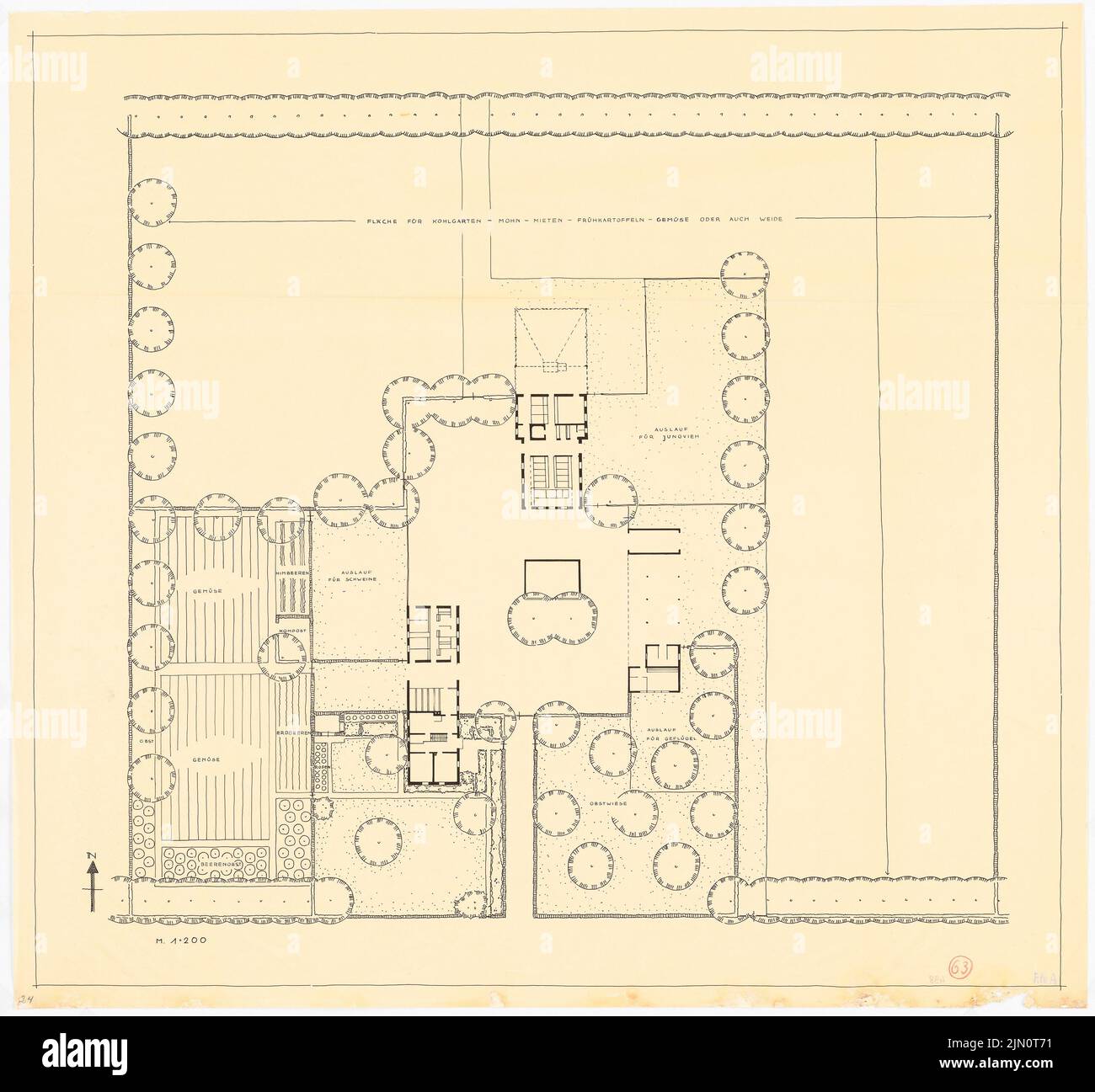 Nn bauerngarten an einem berghof in der einzellage grundriss Banque de ...