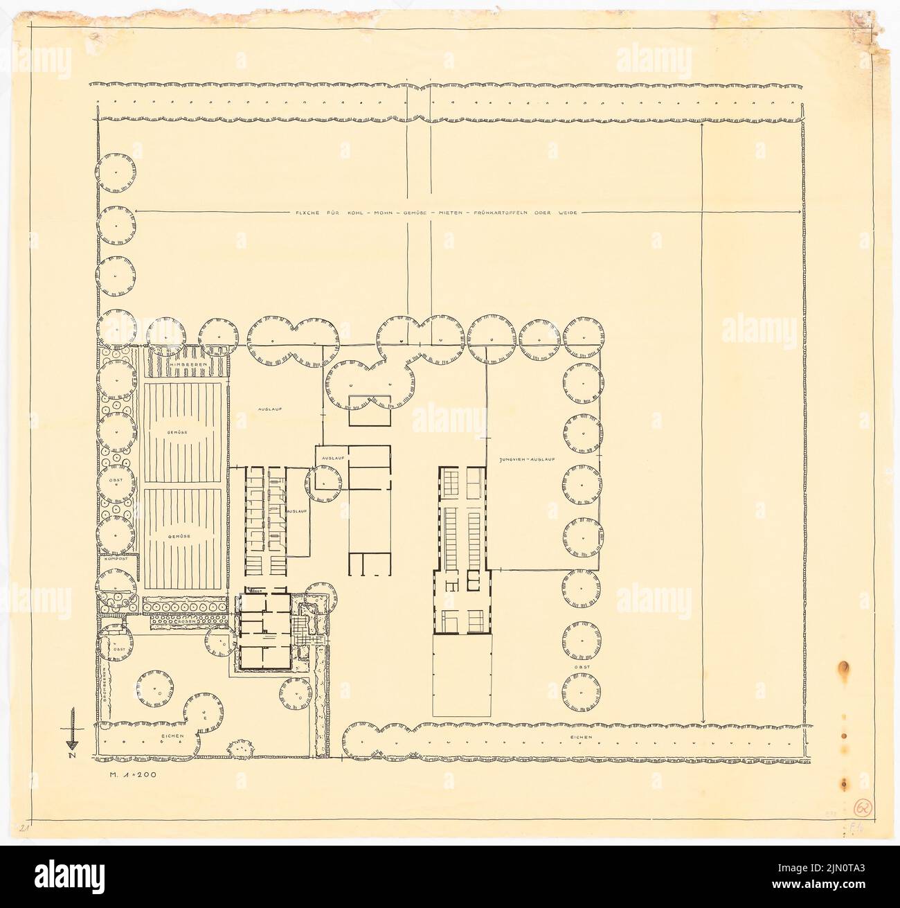 Nn bauerngarten an einem berghof in der einzellage grundriss Banque de ...