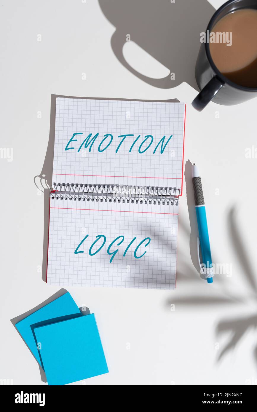 Symbole textuel montrant la logique émotionnelle. Business concept ...
