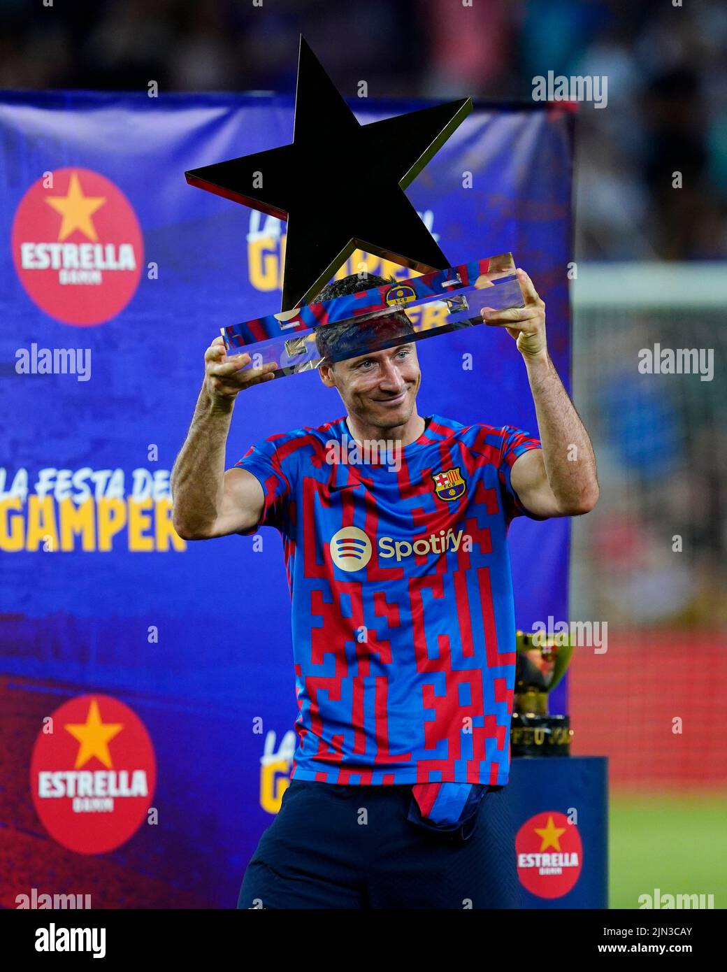Robert Lewandowski du FC Barcelone lors du match de trophée Joan Gamper ...