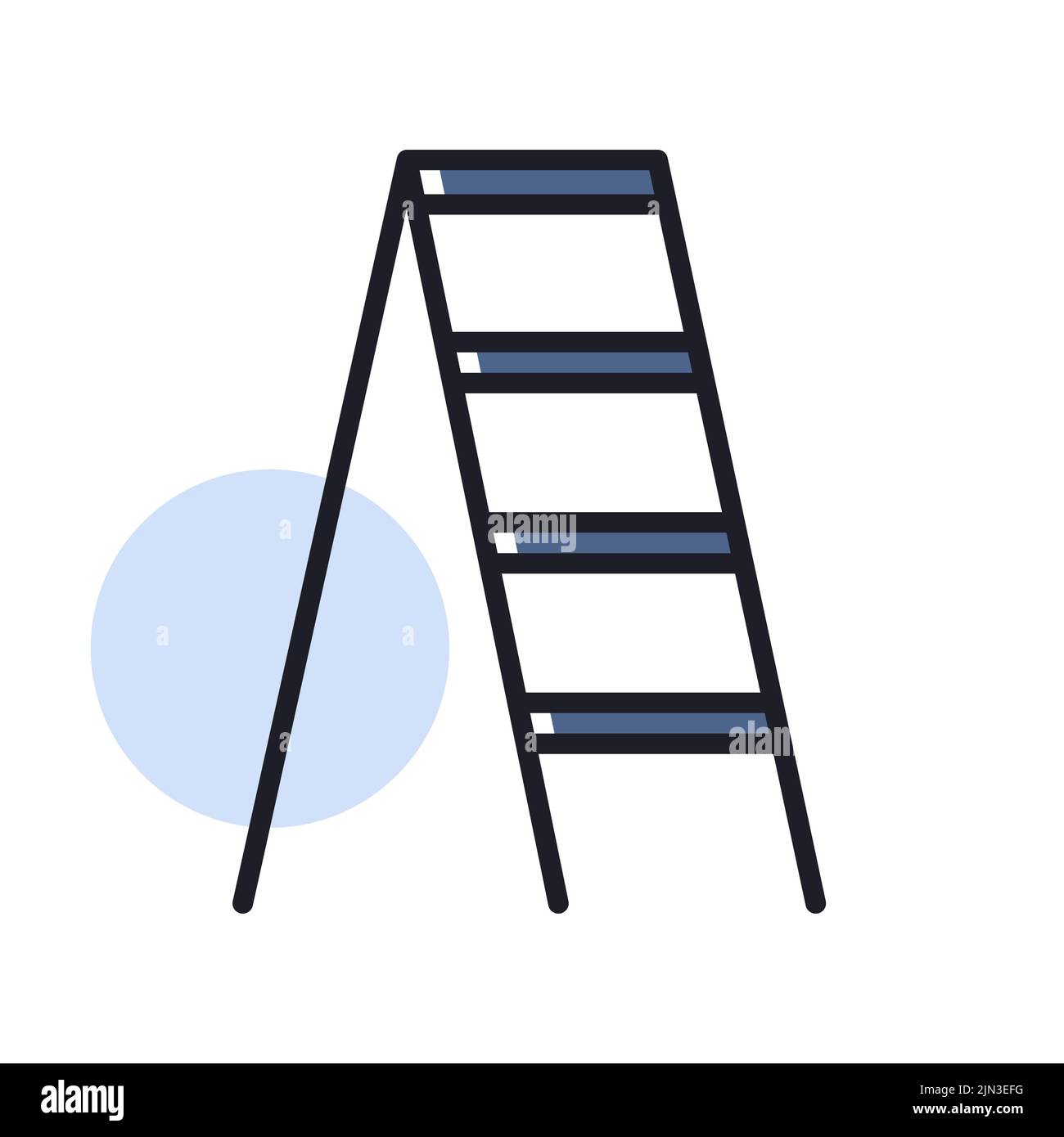 Escalier de jardin, icône vectorielle isolée de escabeau. Symbole ...