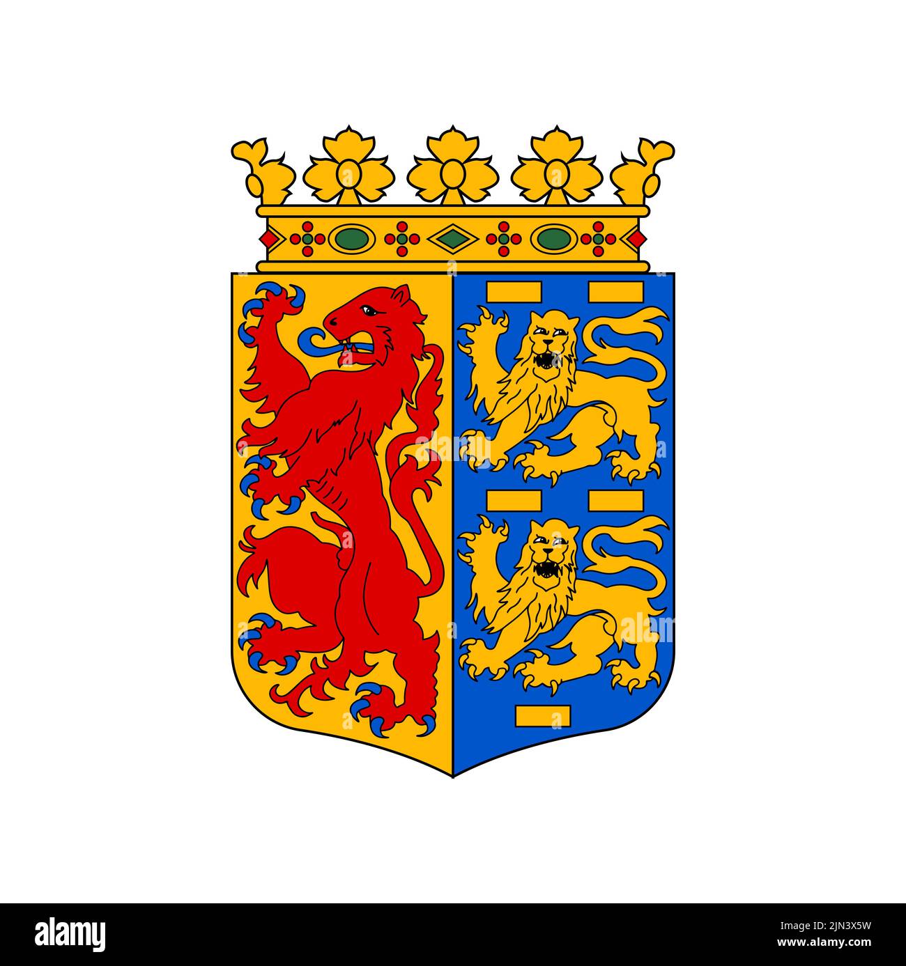 Armoiries des pays-Bas, emblème héraldique de la province de Hollande ...