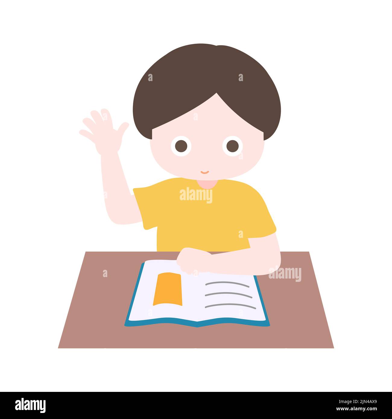 Lever la main dessin humoriste Banque d'images vectorielles - Alamy