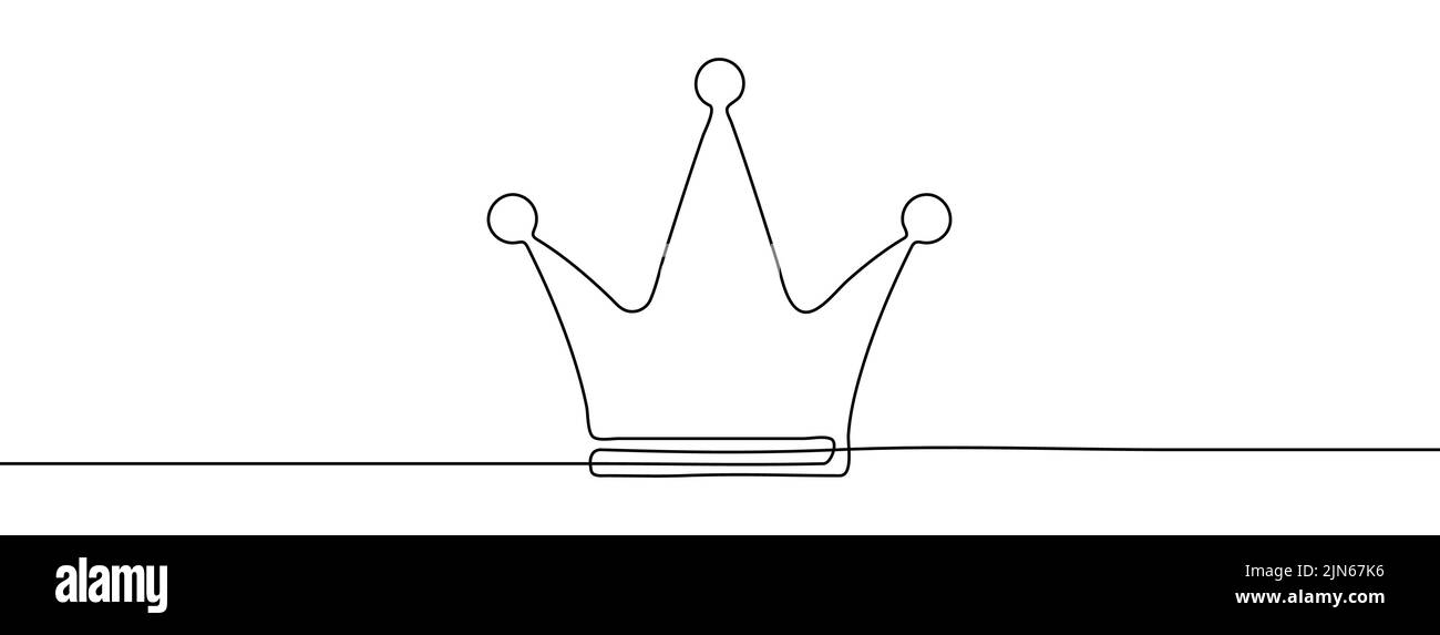 Arrière-plan linéaire couronne. Un dessin continu de la couronne ...