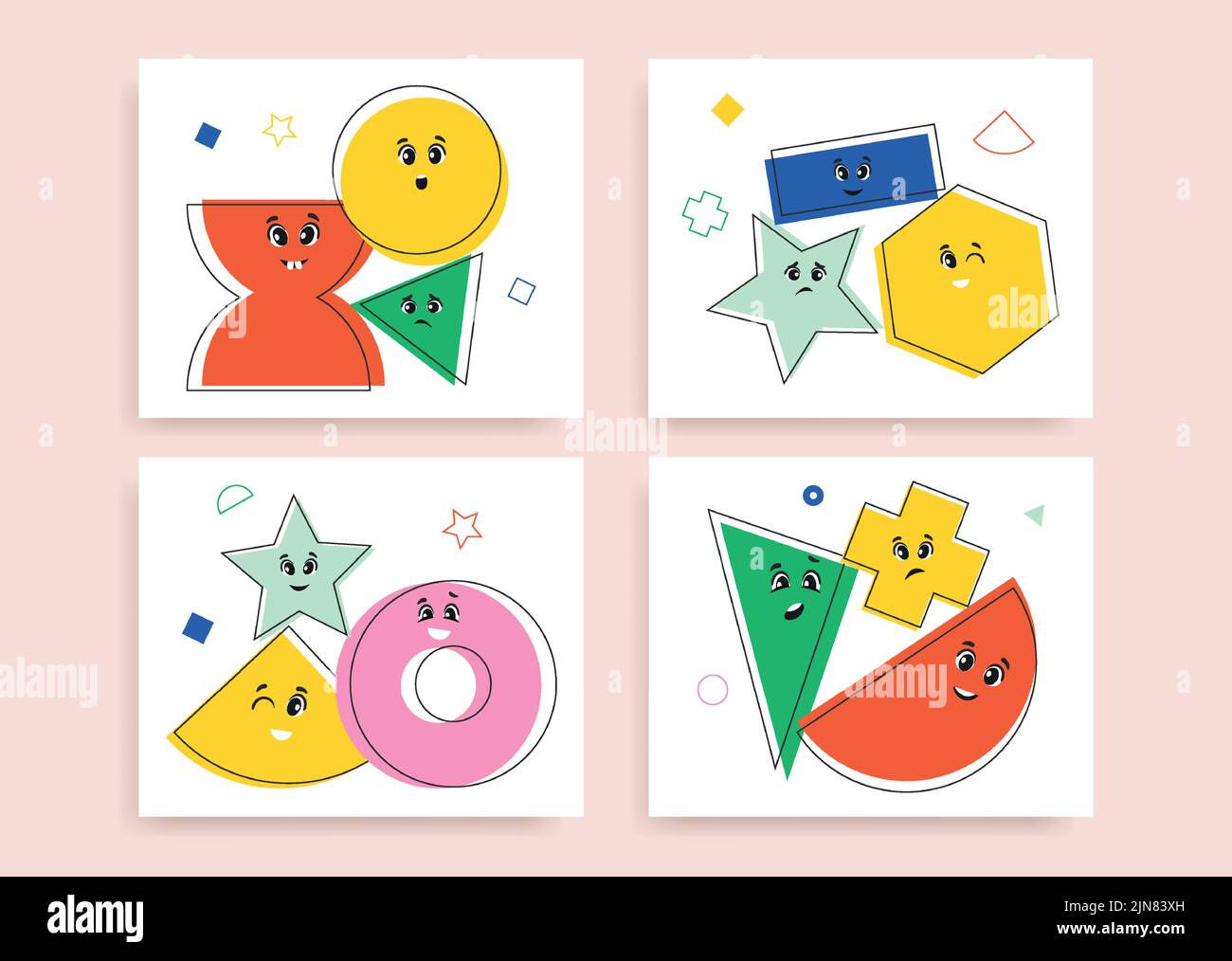 Formes carrées visage Banque d'images vectorielles - Alamy