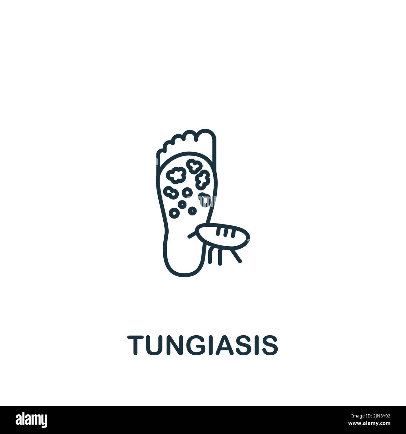 Icône Tungiasis. Monochrome simplifie l'icône pour les modèles, la ...