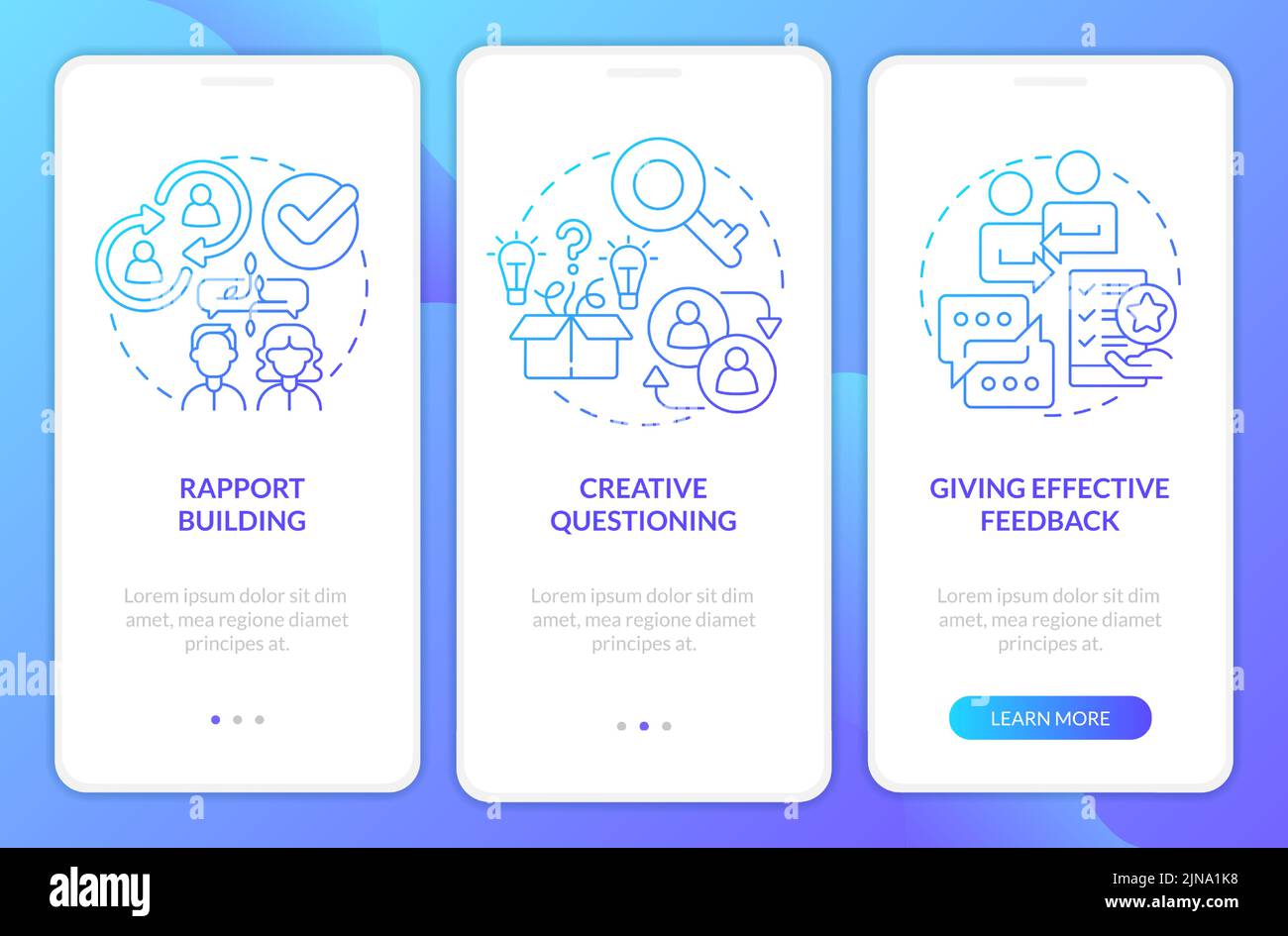 Le coaching des employés s'effectue sur l'écran bleu de l'application ...
