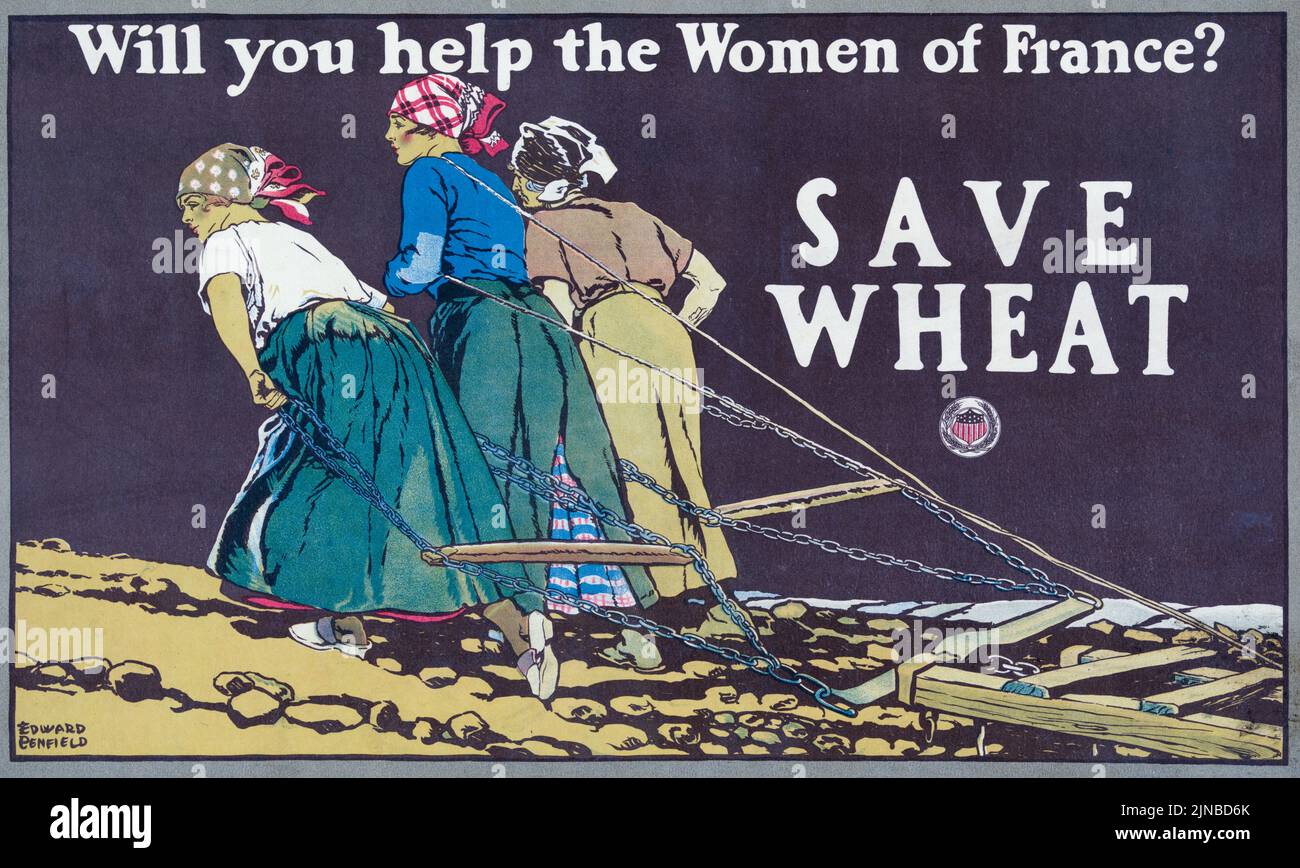 Aiderez-vous les femmes de France ? Save Wheat (1918) affiche de l ...