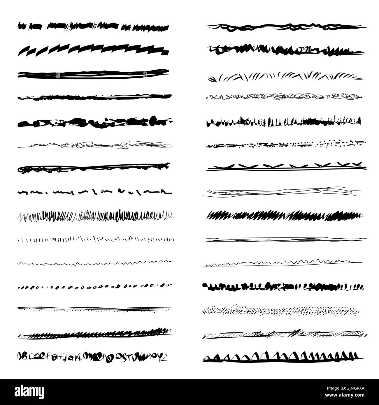 Lignes, dessin à main levée, traits de pinceau, traits de pinceau ...