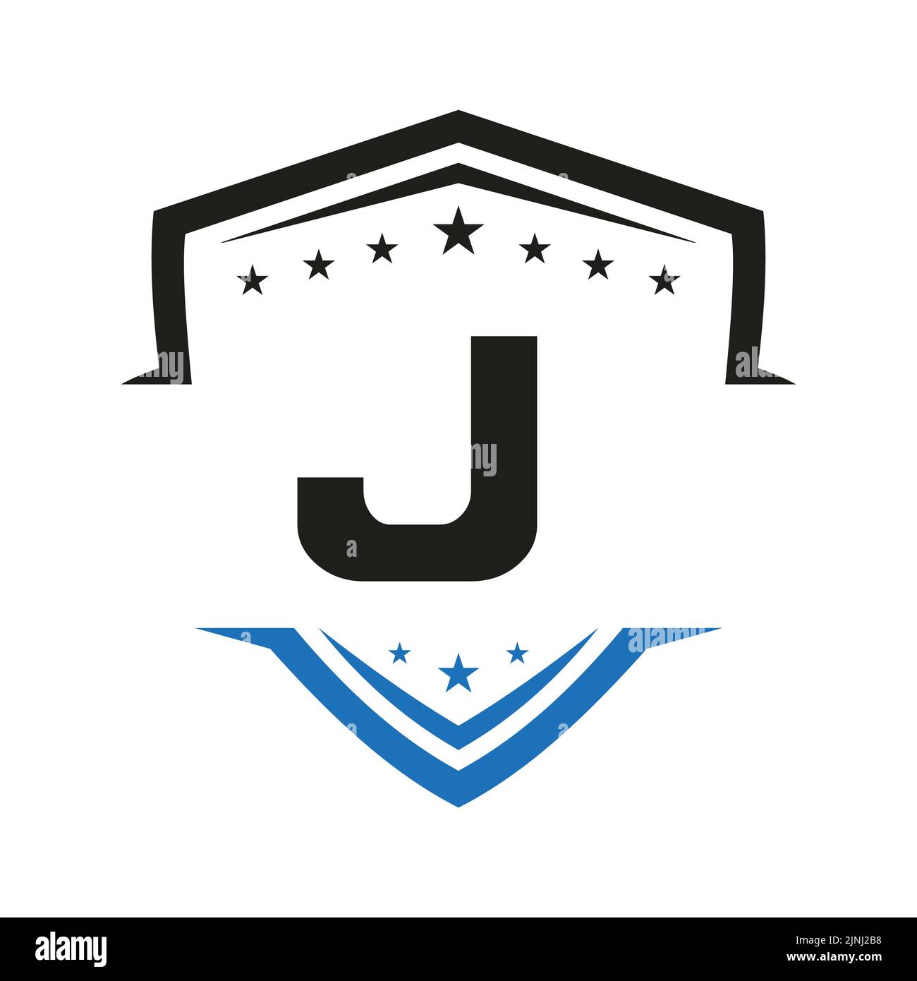 Modèle vectoriel de logo de protection automobile Letter J. Symbole du ...