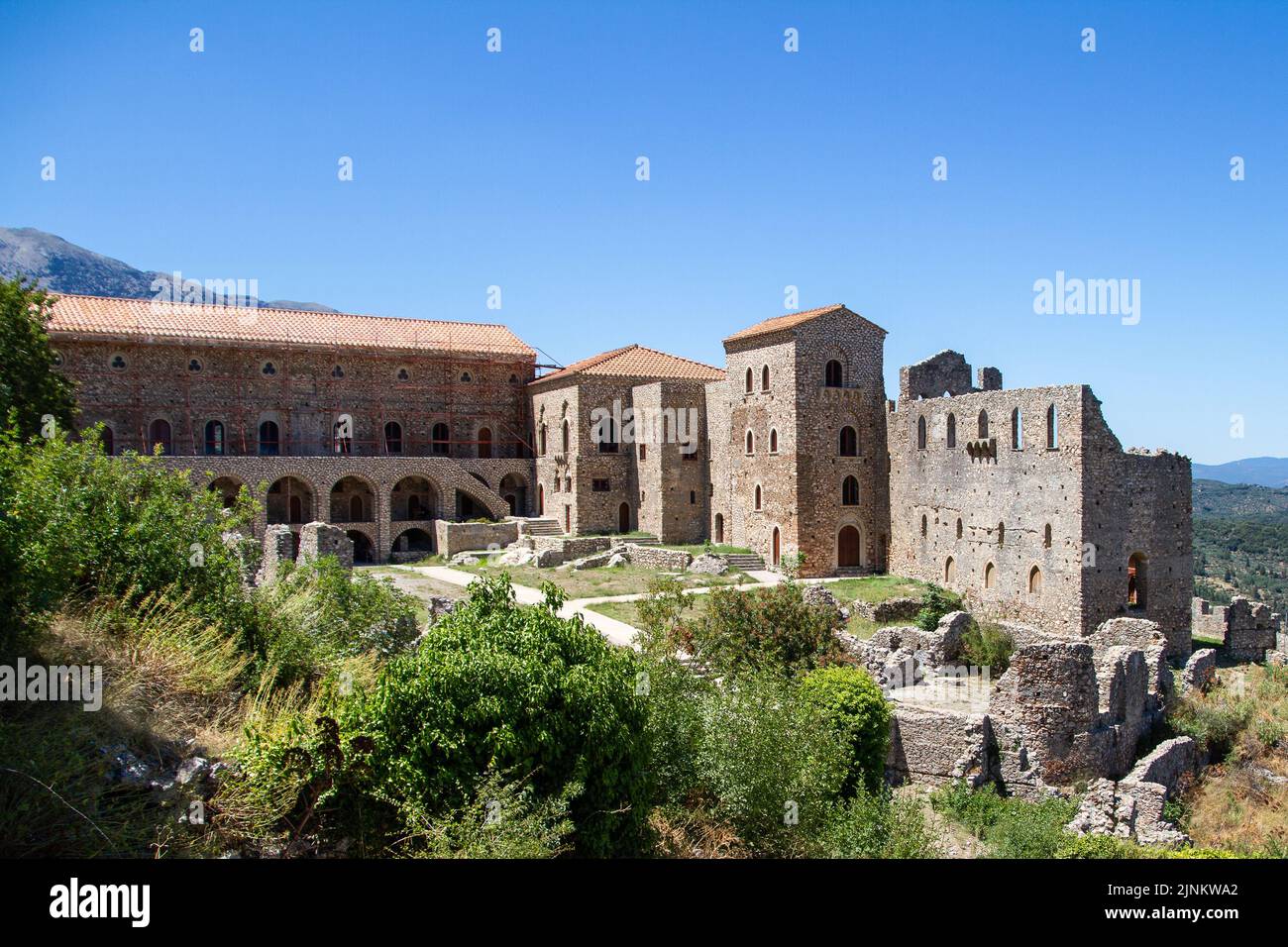 Mistra, Grèce, 20 juillet 2022. La ville de Mistra ou Mystrás est une ...