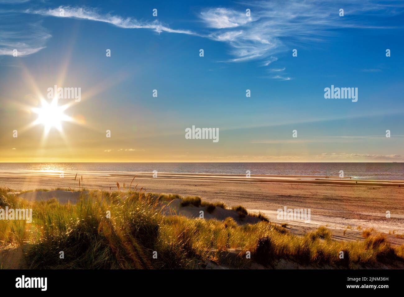 plage, rayons de soleil, mer du nord, plages, bord de mer, rayons du ...