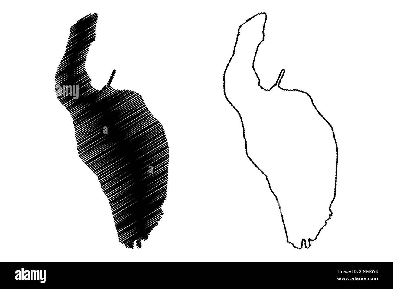 Île de Goree (République du Sénégal) carte illustration vectorielle ...