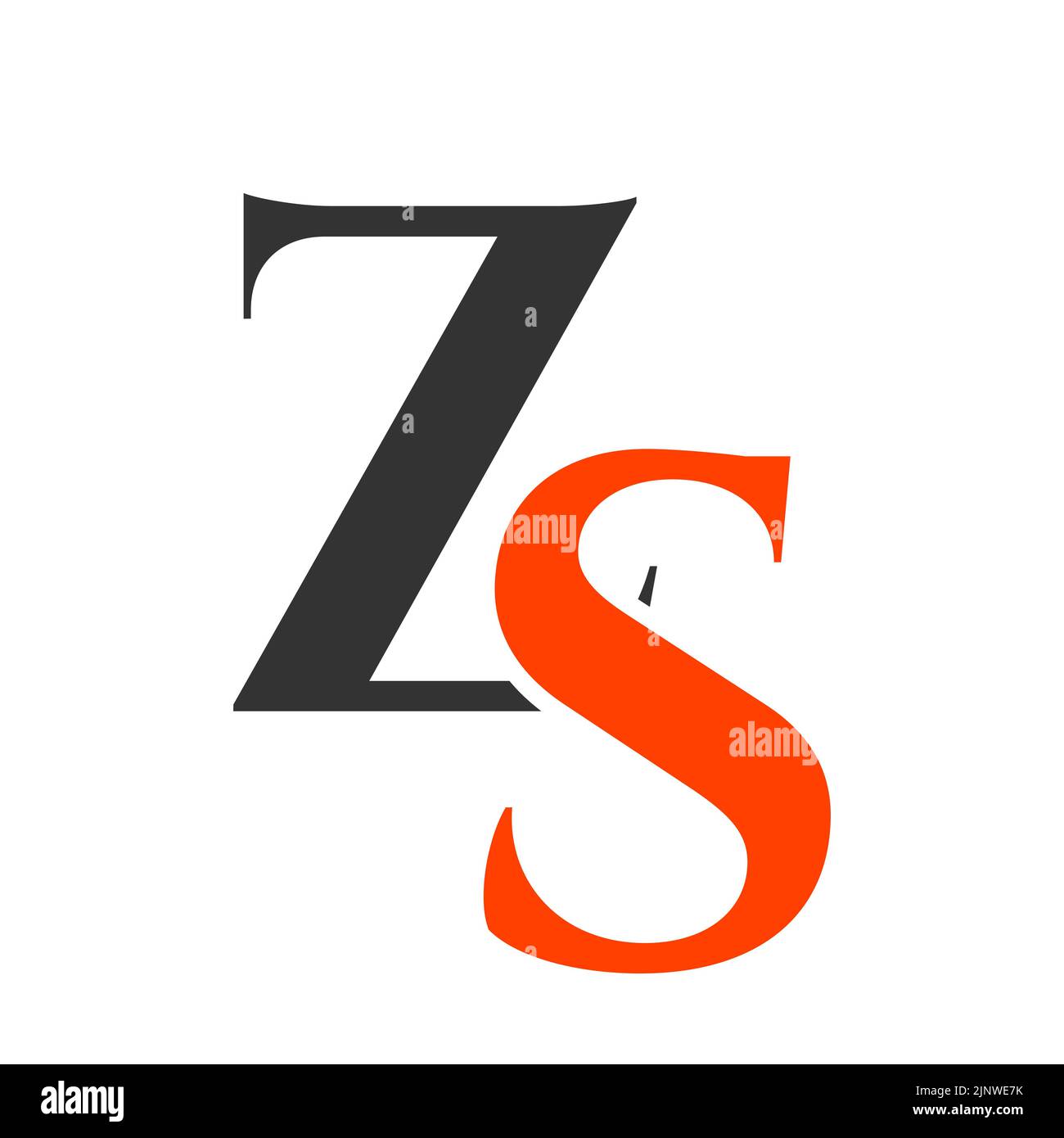Lettre initiale SZ, modèle de conception de logo ZS. Monogramme lettre ...