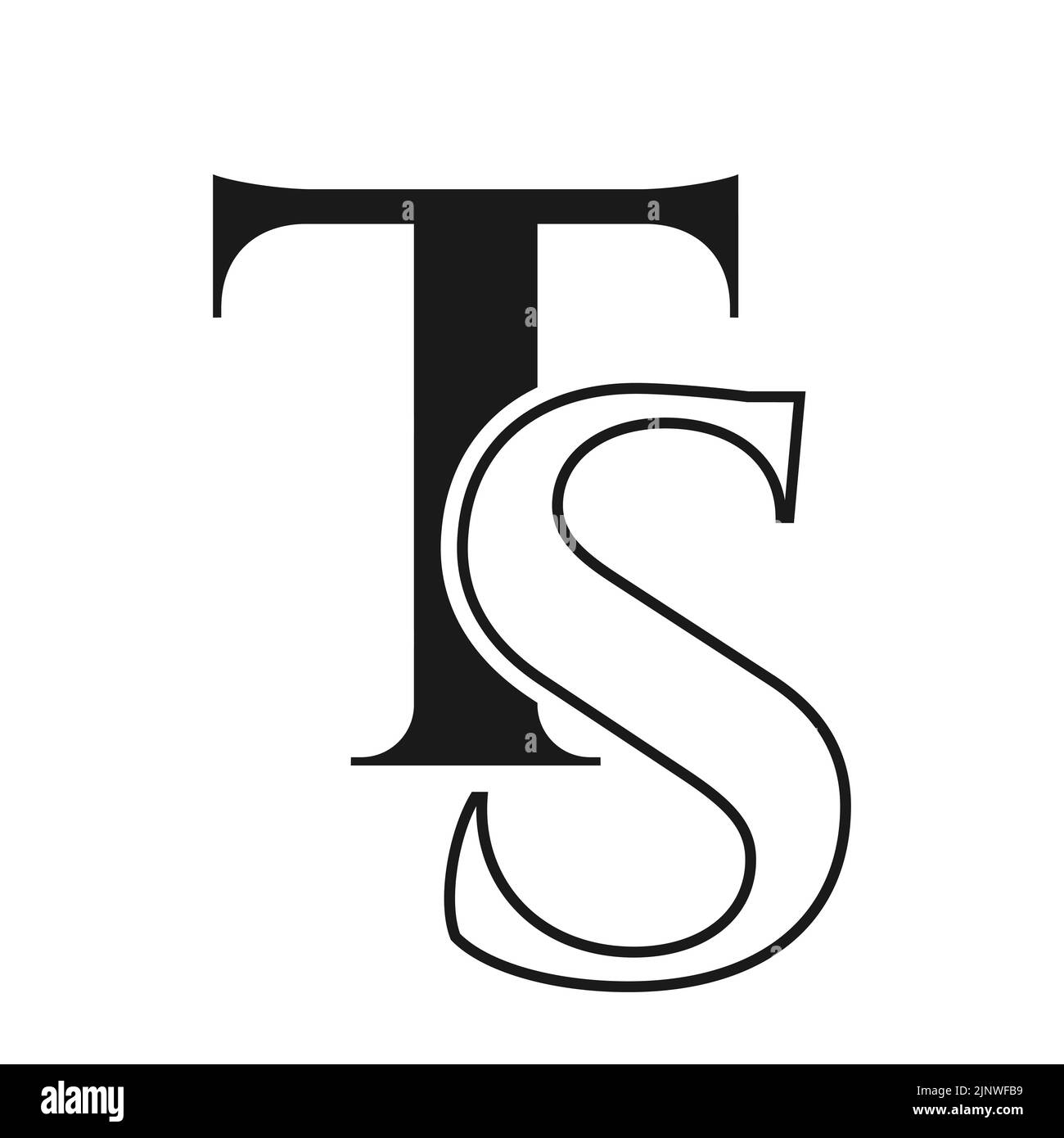 Lettre initiale ST, modèle de logo TS. Monogramme lettre ST logo de ...