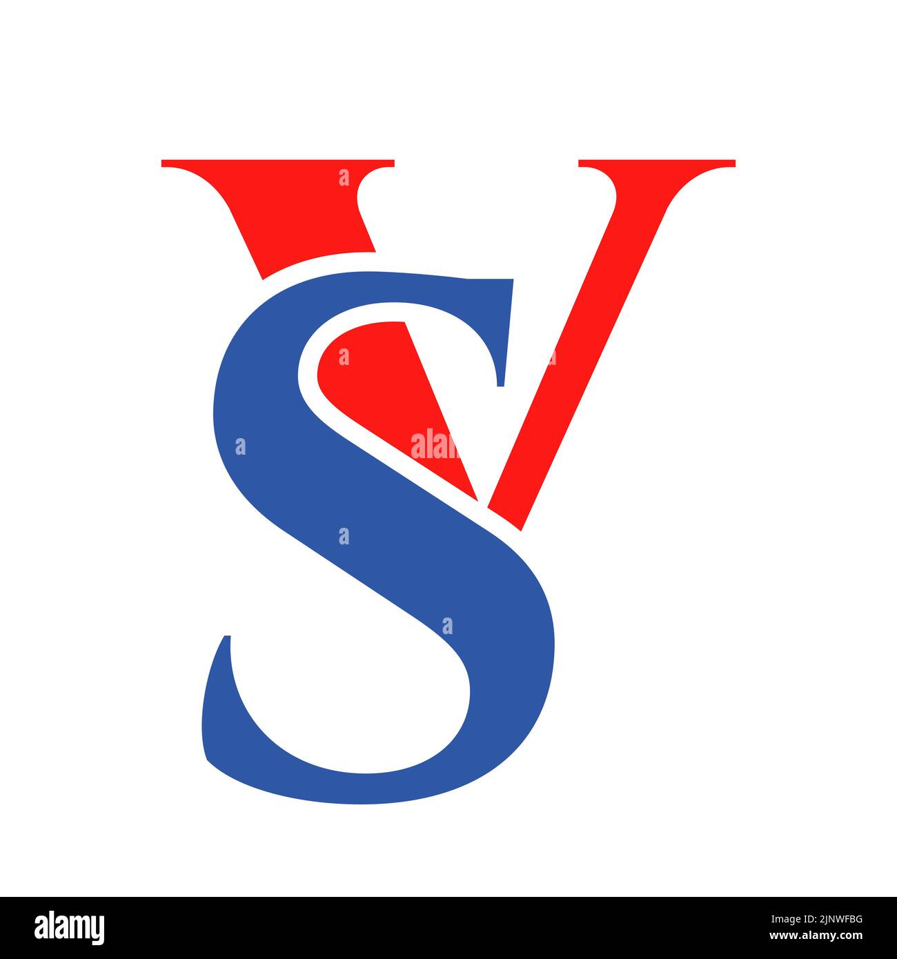 Modèle de conception de logo SV, VS de la lettre initiale. Monogramme ...