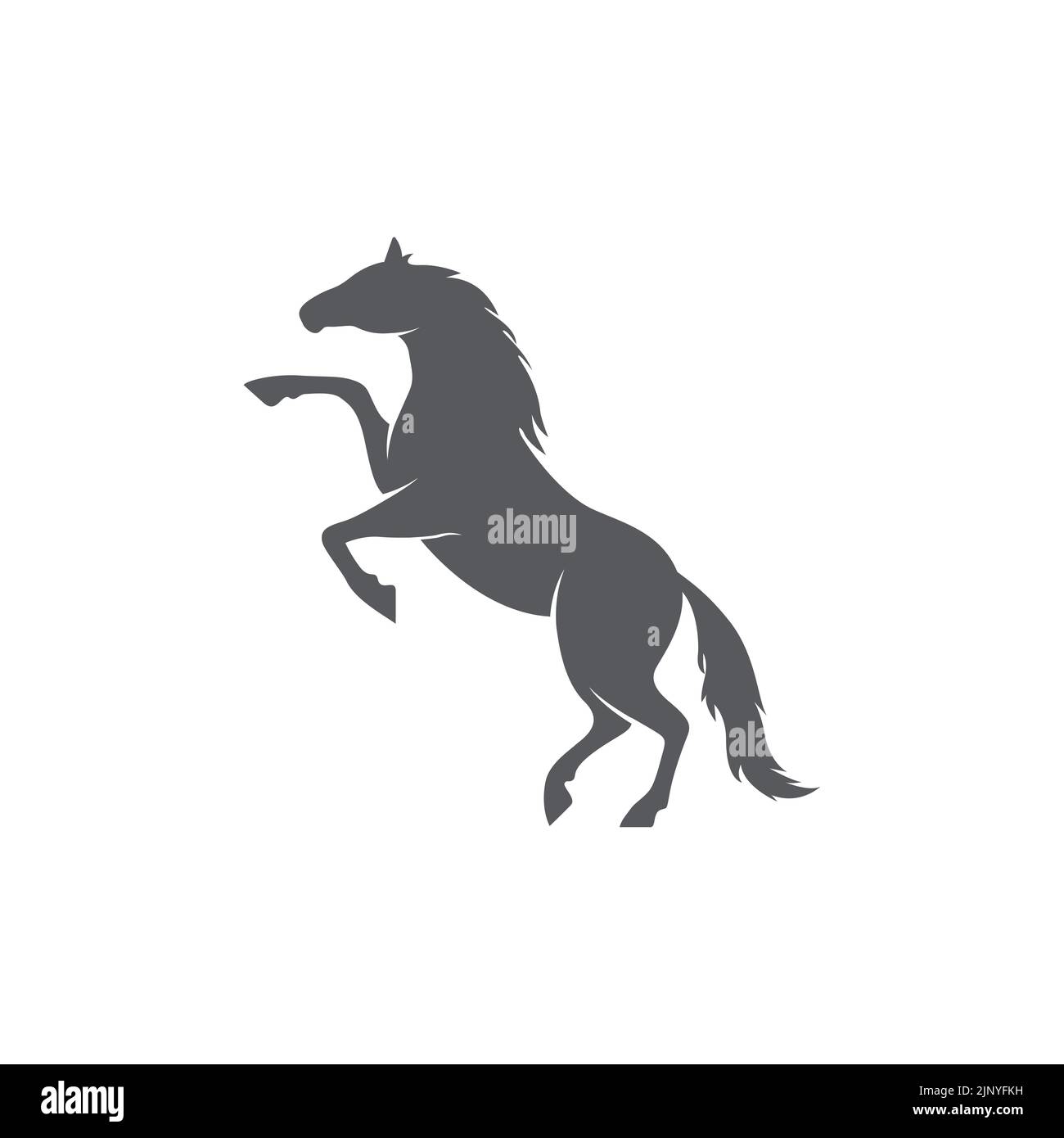 Logo de silhouette élancée. Pictogramme cheval. Vue latérale sur le ...