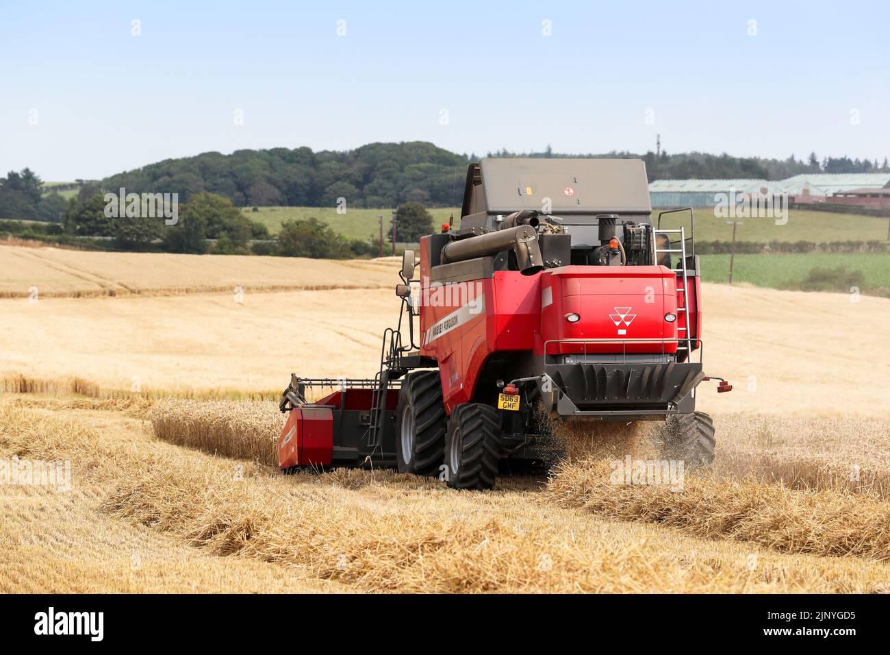 Agriculteur utilisant une moissonneuse-batteuse Activa 7345S de Massey ...