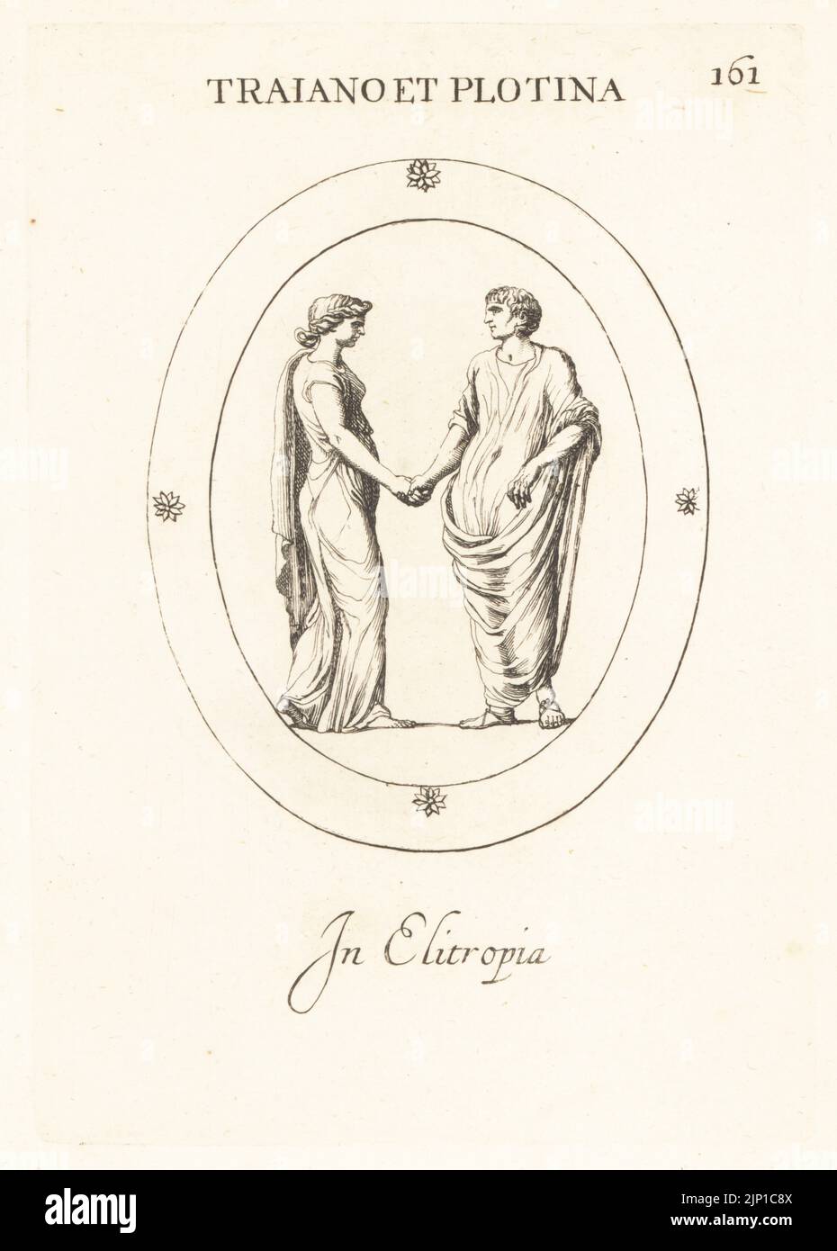 L'empereur romain Trajan, 53-117 ans après J.-C., tenant les mains de ...