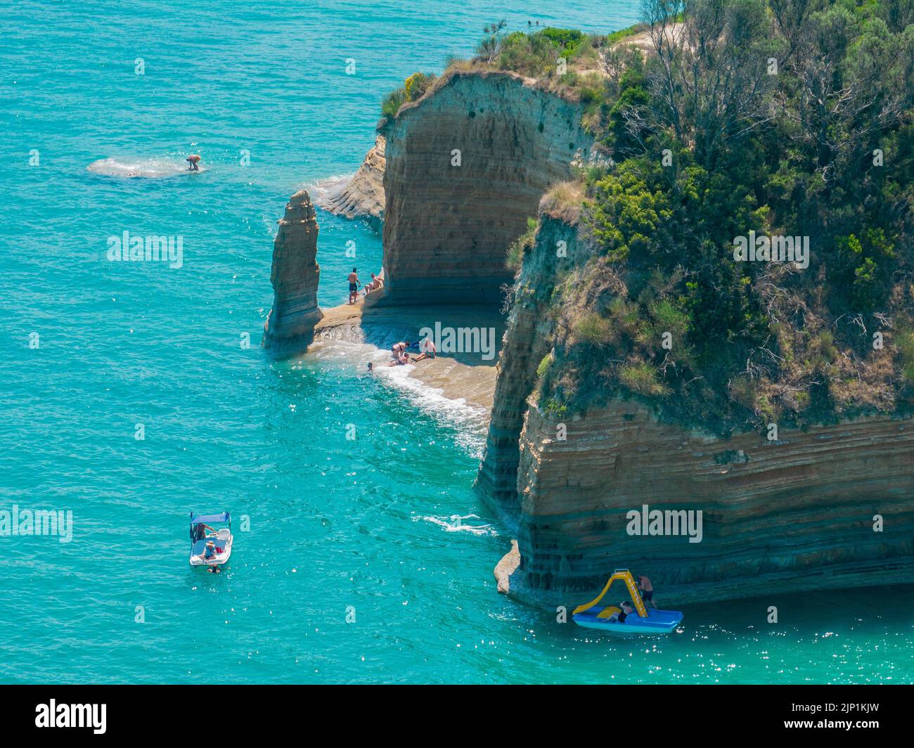 Vue aérienne du promontoire de Sidari dans la partie nord de l'île de ...