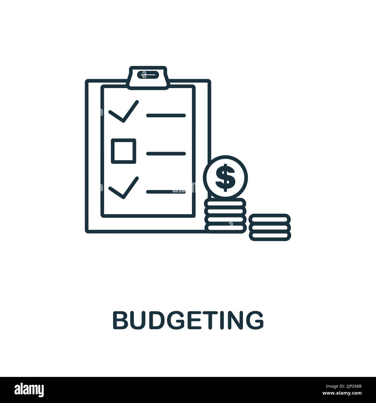 Icône de budget. Panneau d'éléments de couleur de la collection des ...