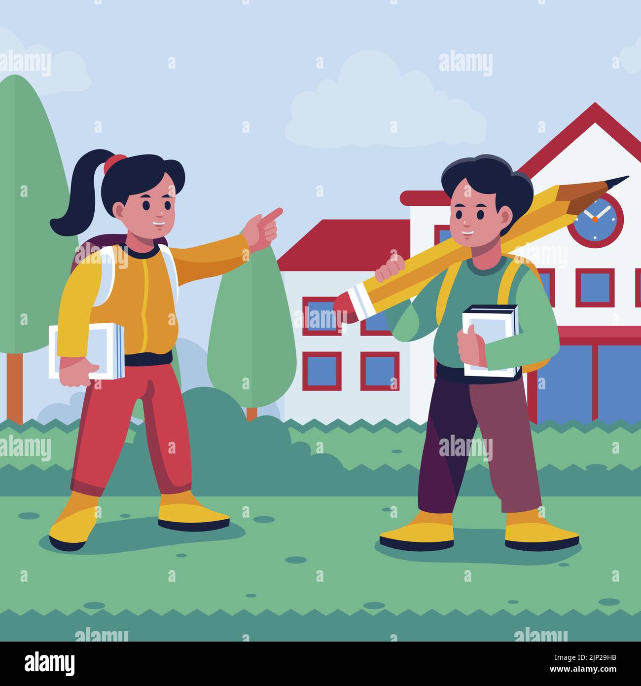 Aller à l'école illustration Banque de photographies et d’images à ...