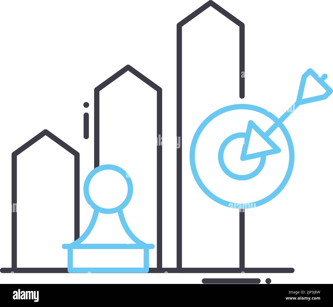 icône de ligne des objectifs de la marque, symbole de contour ...