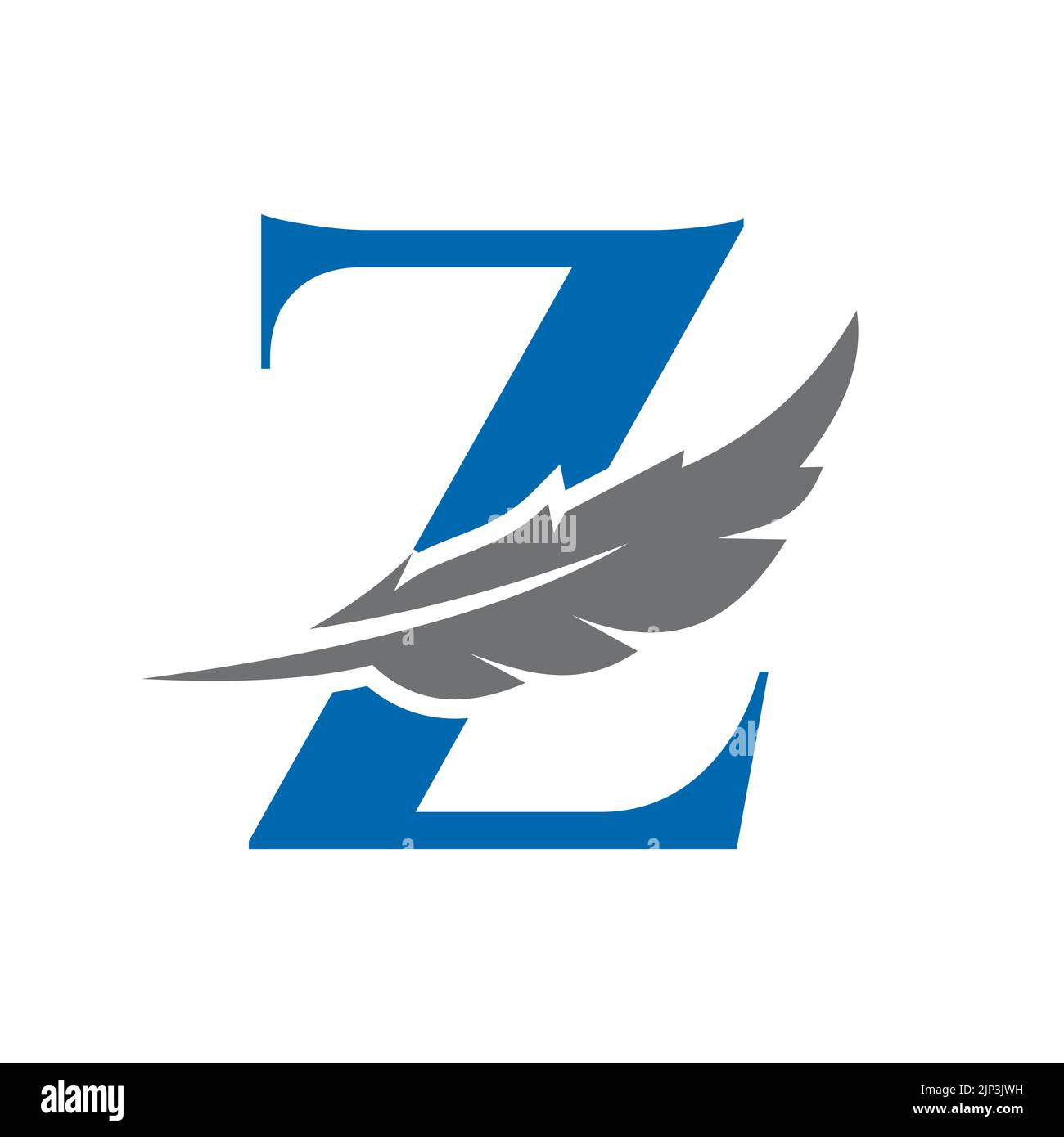 Modèle vectoriel avec logo lettre Z Feather. Logo de la loi symbole ...