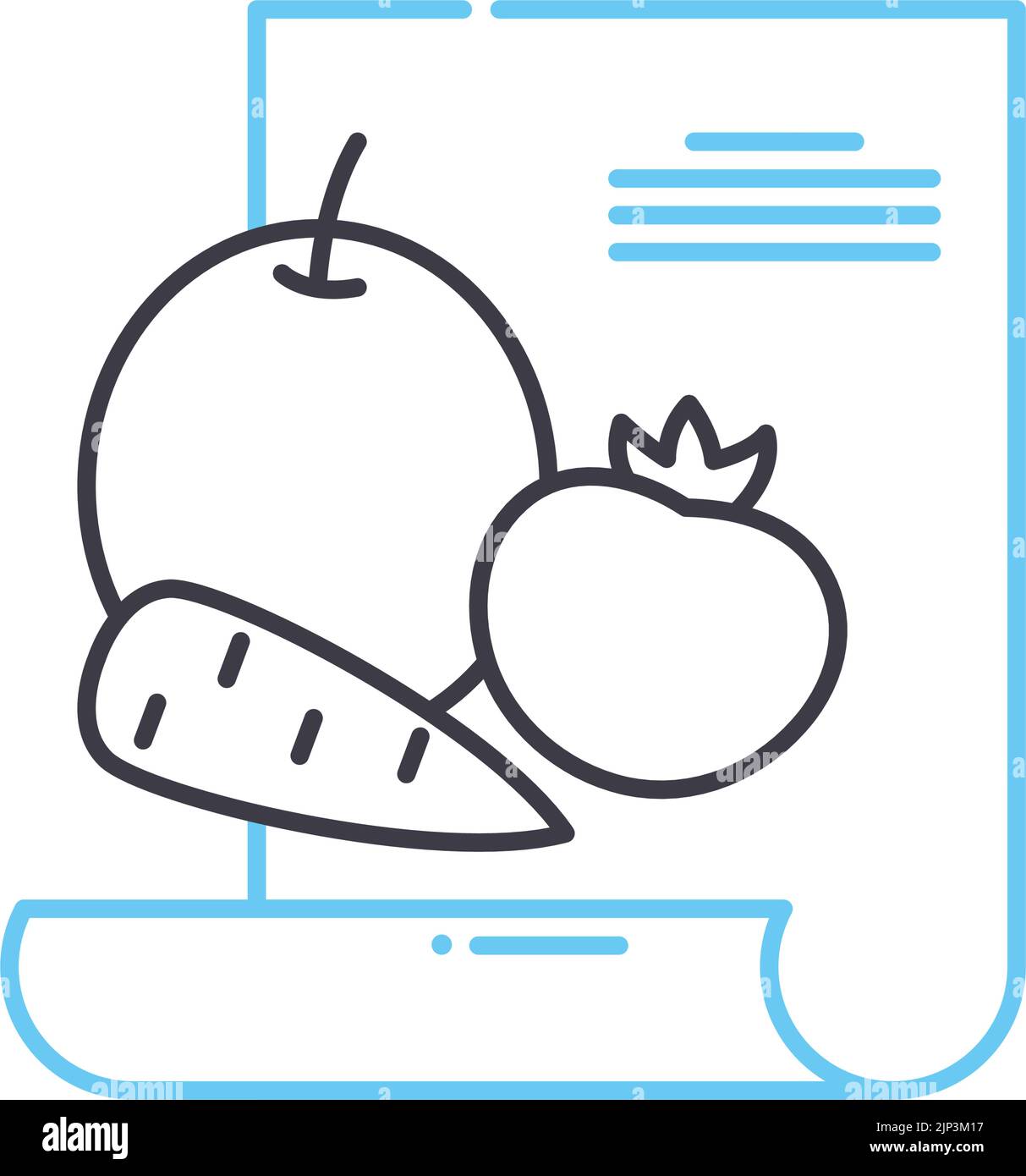 icône de ligne de repas équilibrée, symbole de contour, illustration ...