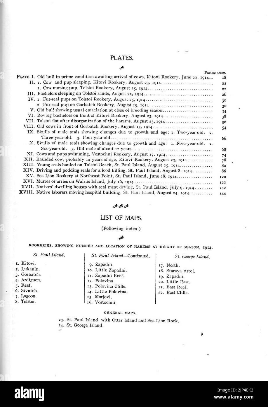Les phoques à fourrure et les autres formes de vie des îles Pribilof, en Alaska, en 1914-11 ...