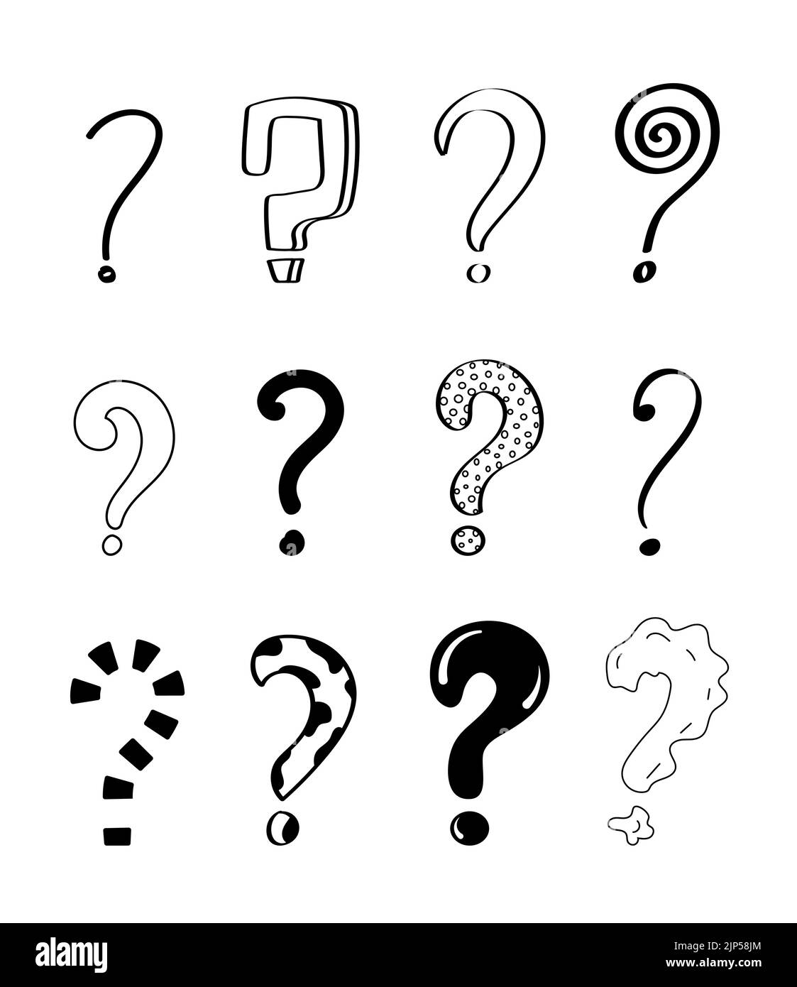 Ensemble de vecteurs de points d'interrogation. Posez les affiches en ...