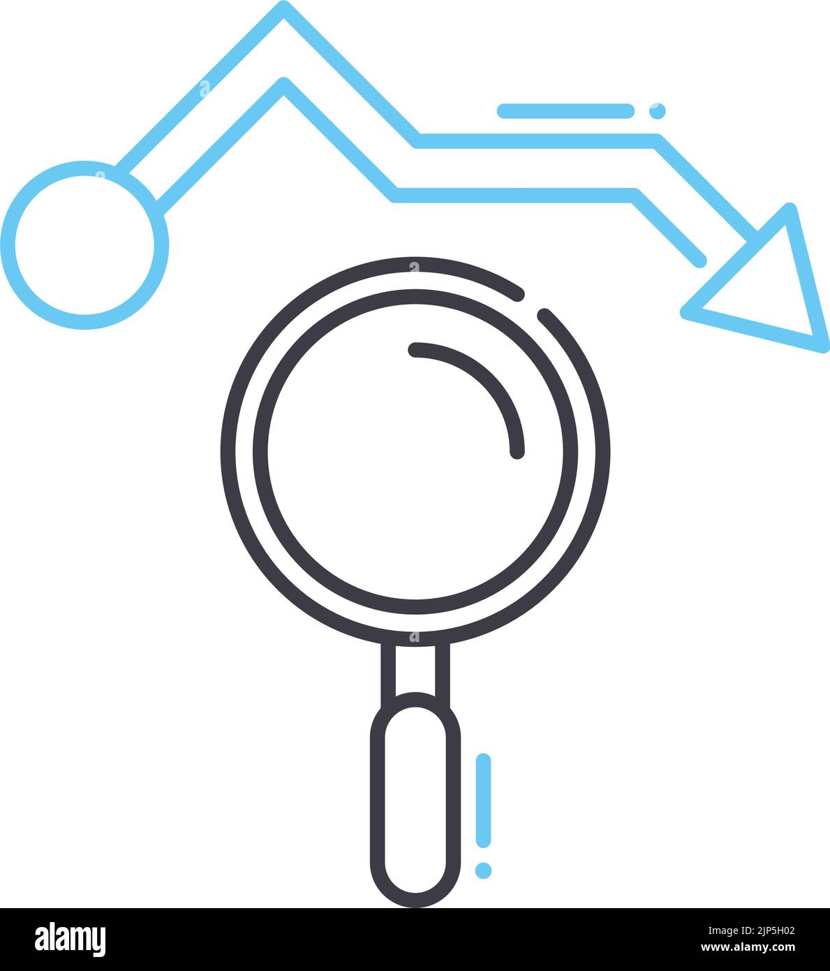 icône de ligne d'analyse de défaillance, symbole de contour ...
